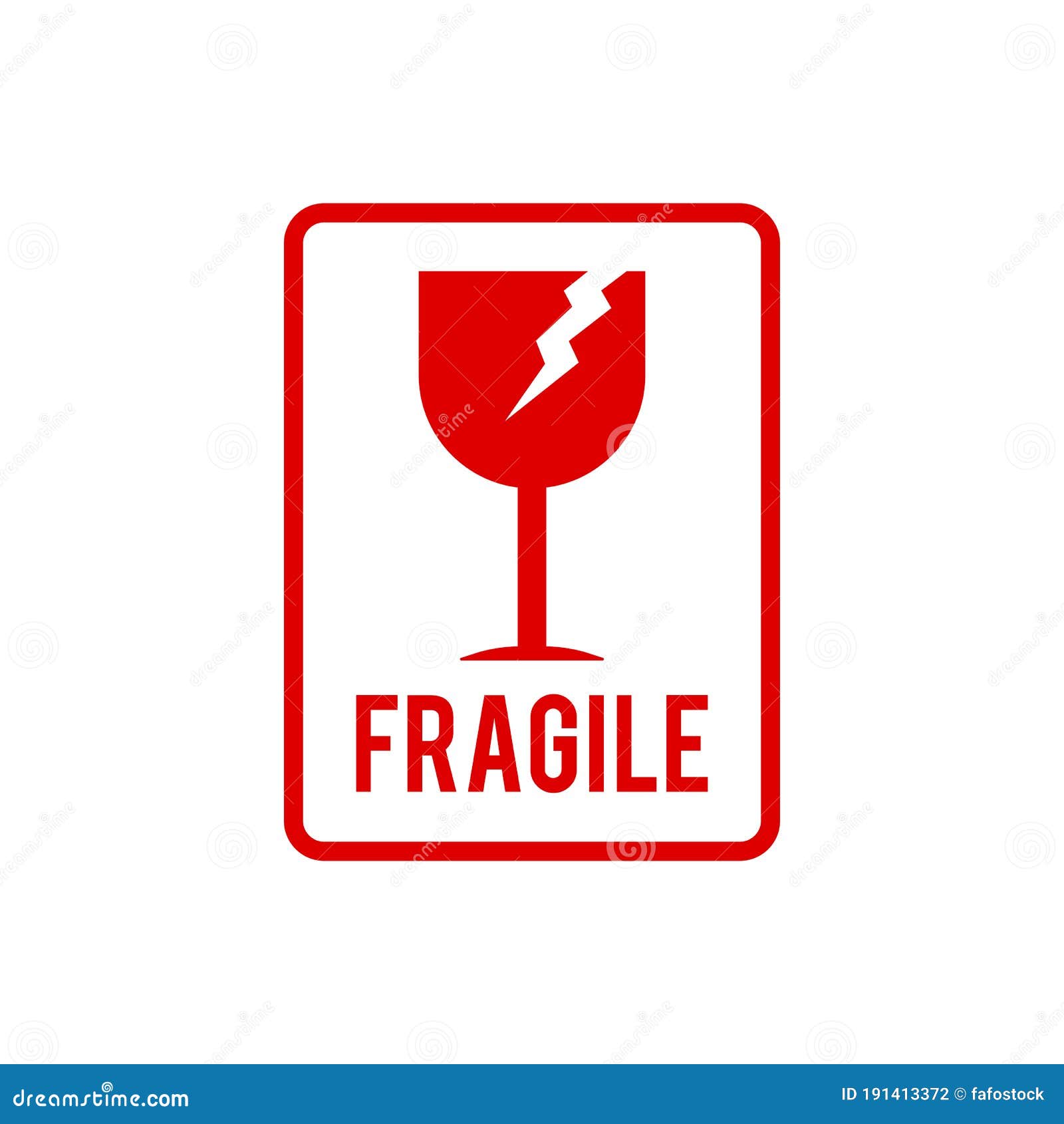 Fragile Sign Vector Label Design Template. Stock Vector - Illustration ...