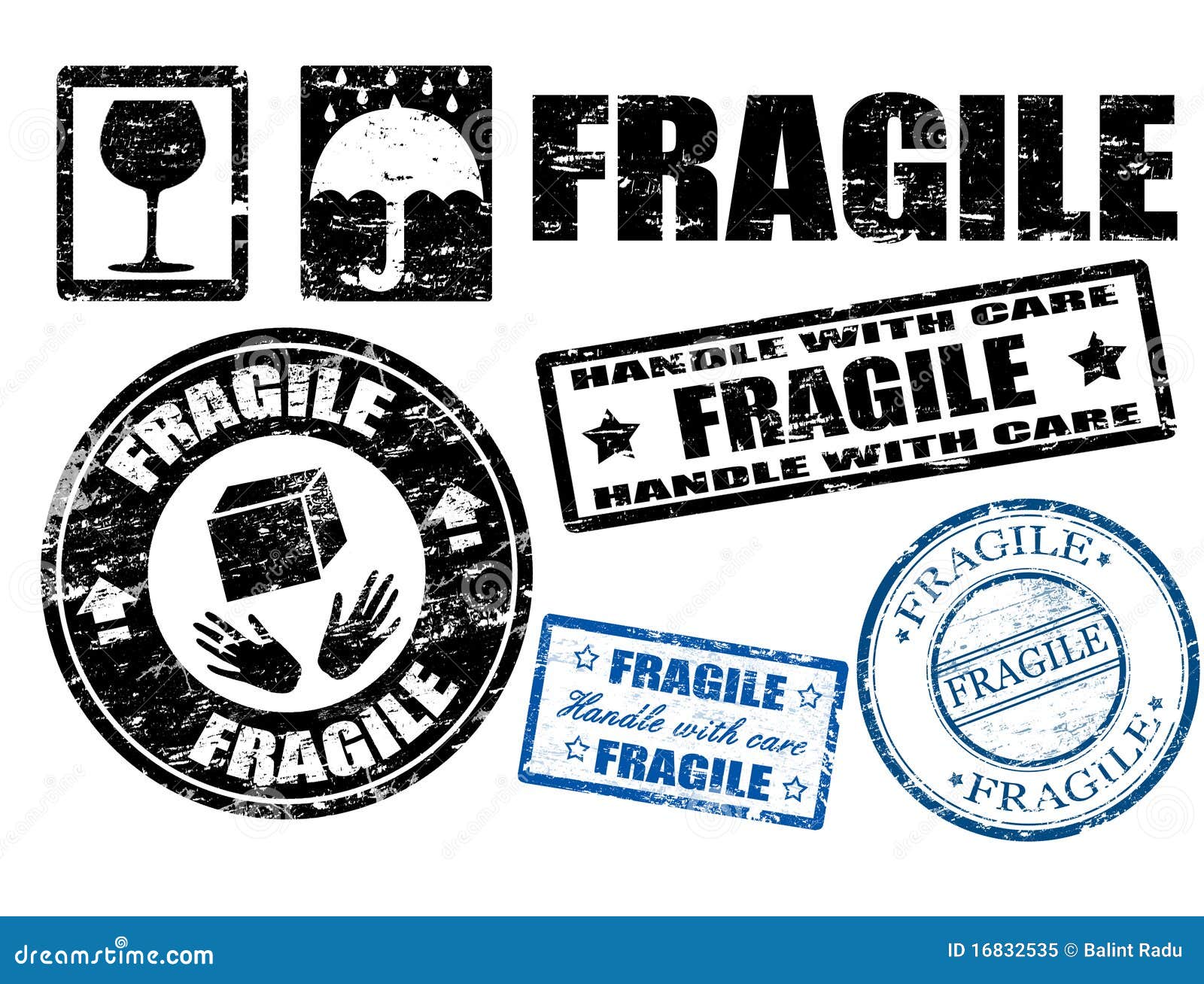 Fragile Stamps Vector Illustration | CartoonDealer.com #120103112