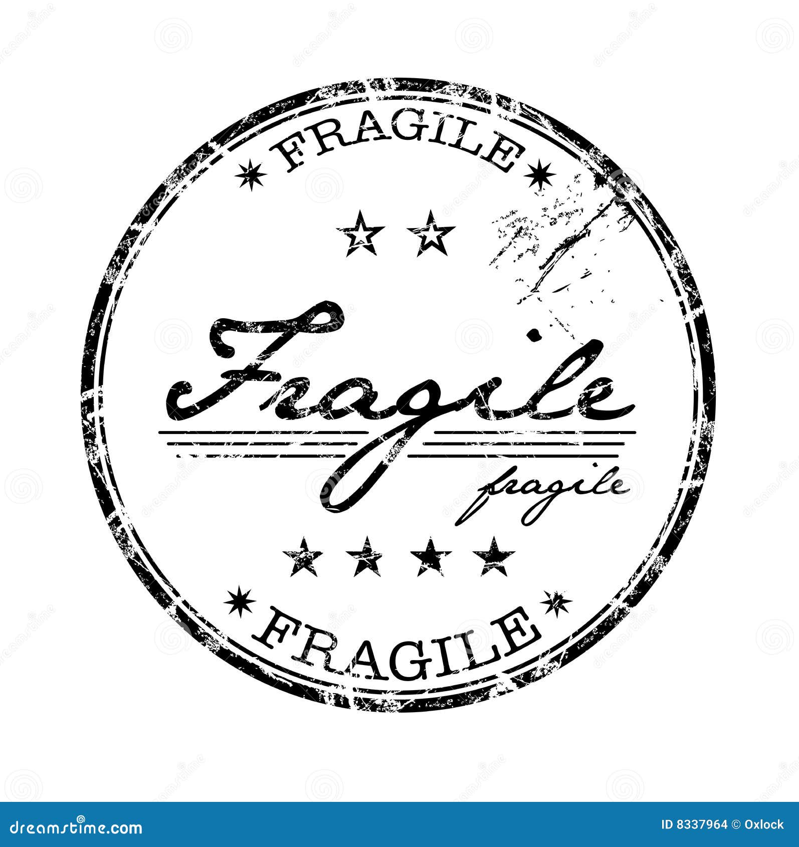 Fragile stamp stock vector. Illustration of note, package - 8337964