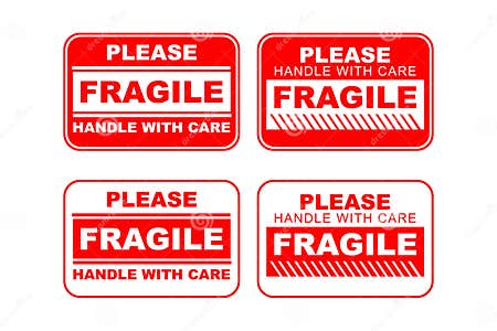 Fragile Sticker Graphic Design Template Stock Vector - Illustration of ...
