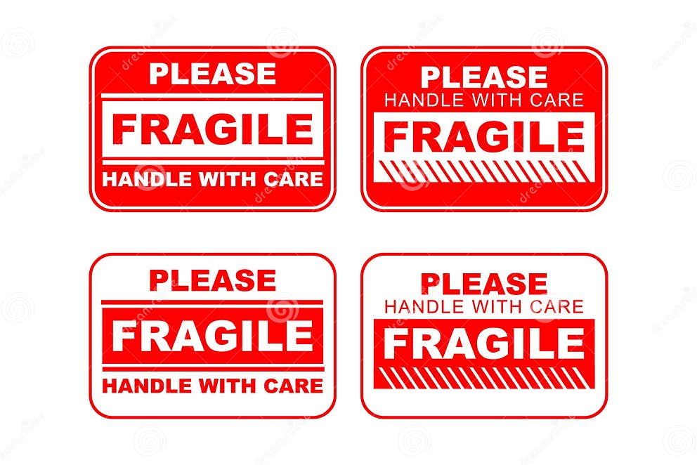 Fragile Sticker Graphic Design Template Stock Vector - Illustration of ...