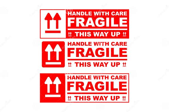 Fragile Sticker Graphic Design Template Stock Vector - Illustration of ...