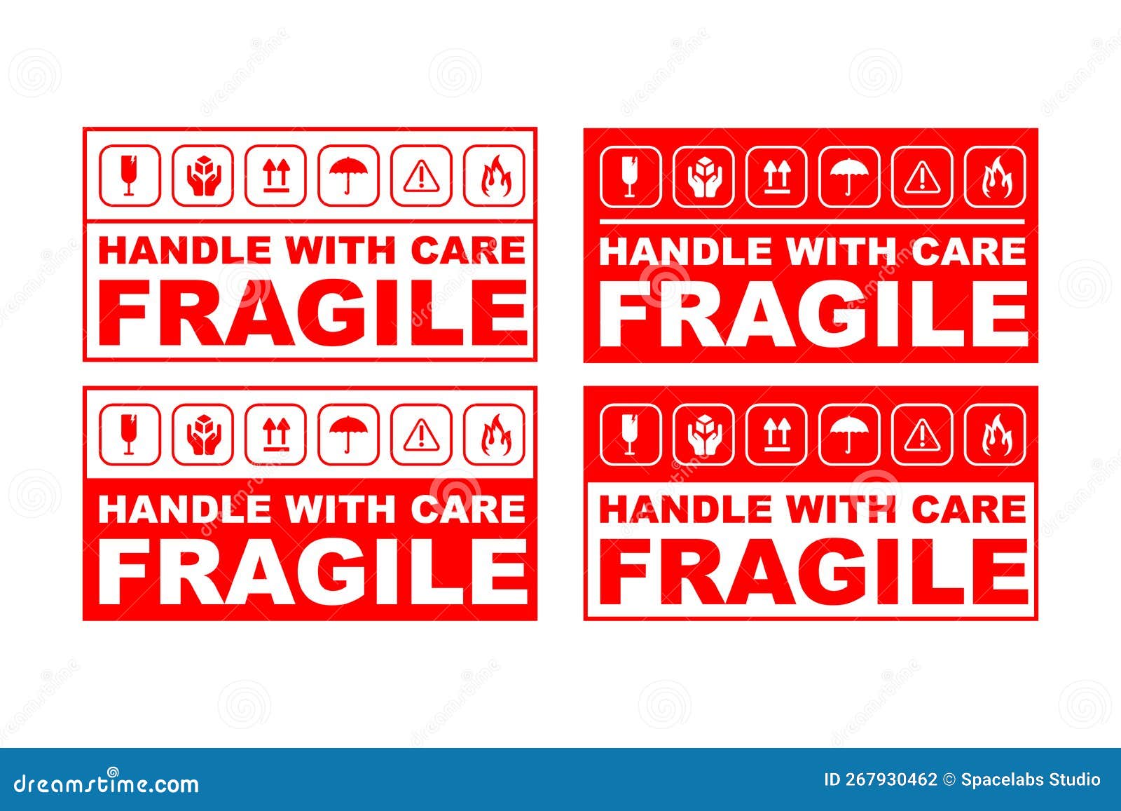 Fragile Sticker Graphic Design Template Stock Vector - Illustration of ...