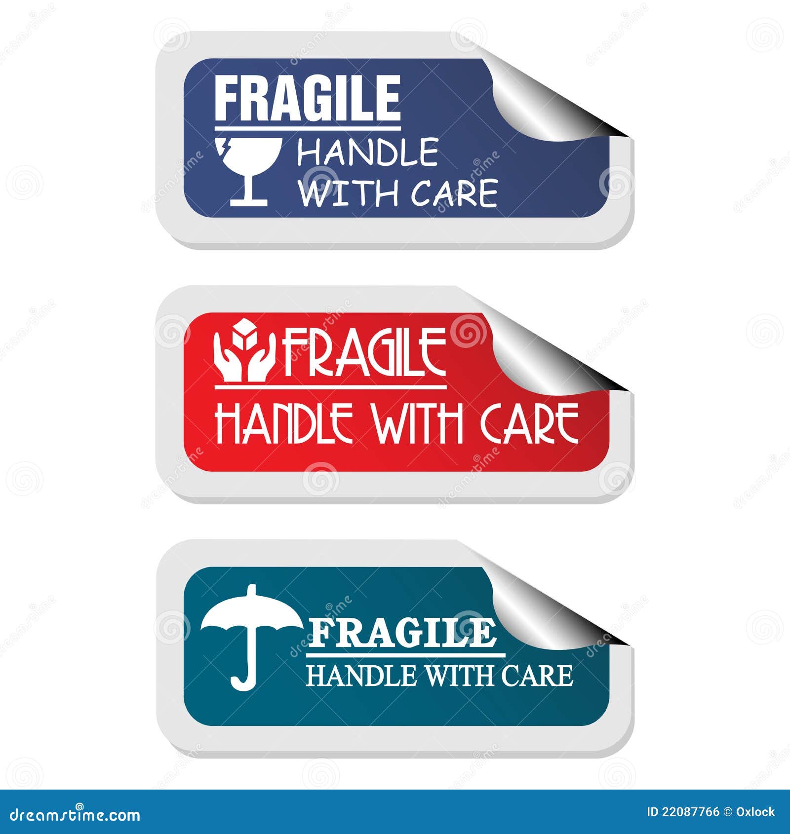 Fragile stickers stock vector. Illustration of delivery - 22087766