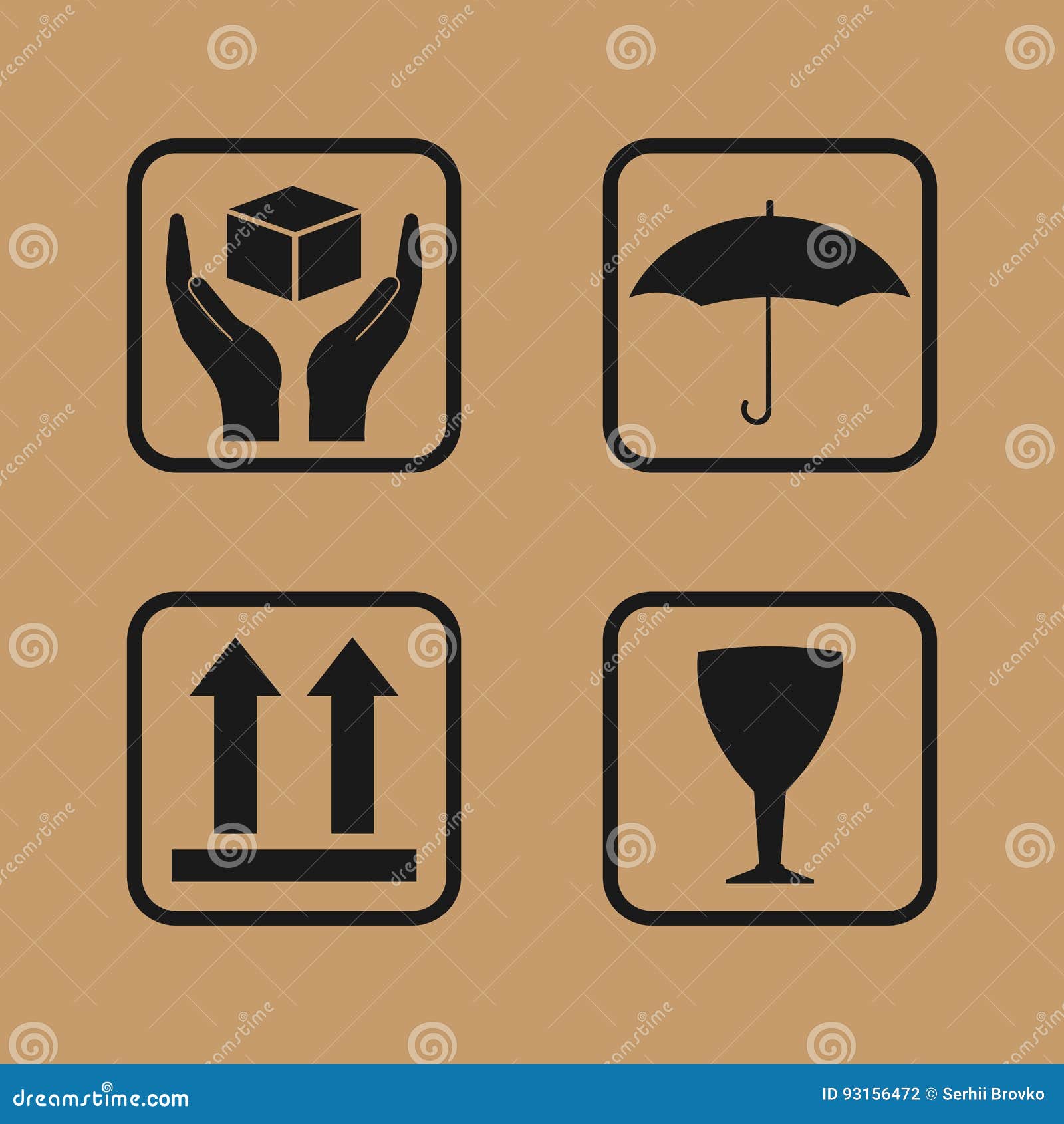 Fragile Symbol on Cardboard. Set of Fragile Icons on Cardboard Stock ... Fragile Symbol on Cardboard. Set of Fragile Icons on Cardboard Stock ...