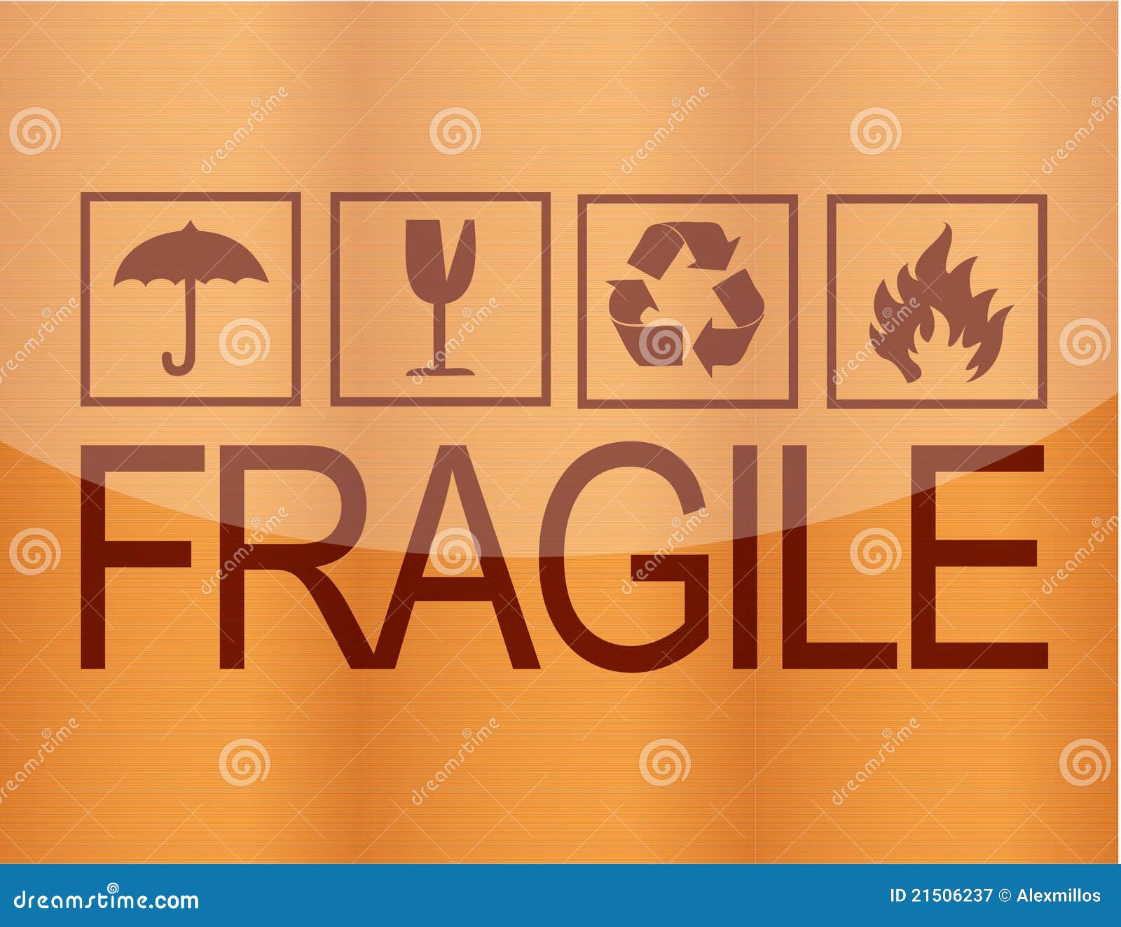 Fragile Symbol With Cardboard Texture Background. Fragile Symbol Vector ...