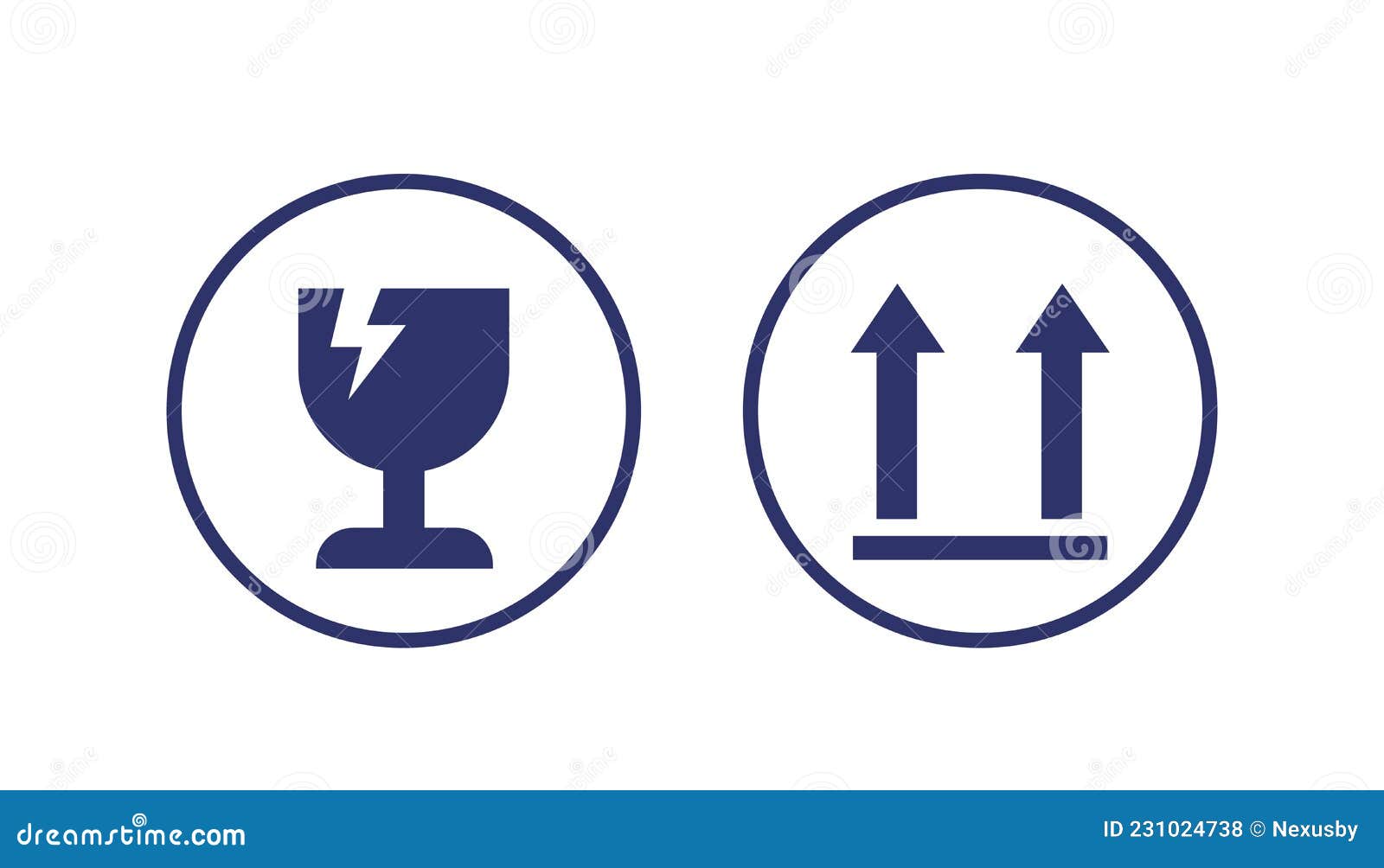 Set Of Fragile Symbols For Box Cartoon Vector | CartoonDealer.com #73569815