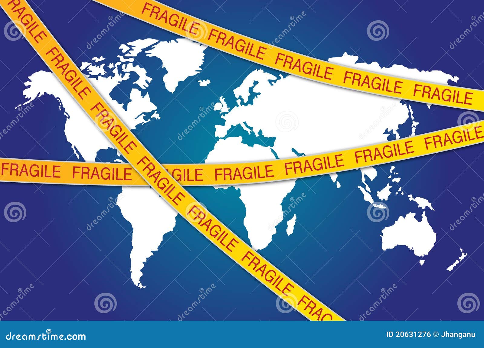 Fragile Tape All Over World Map Vector Illustration | CartoonDealer.com ...