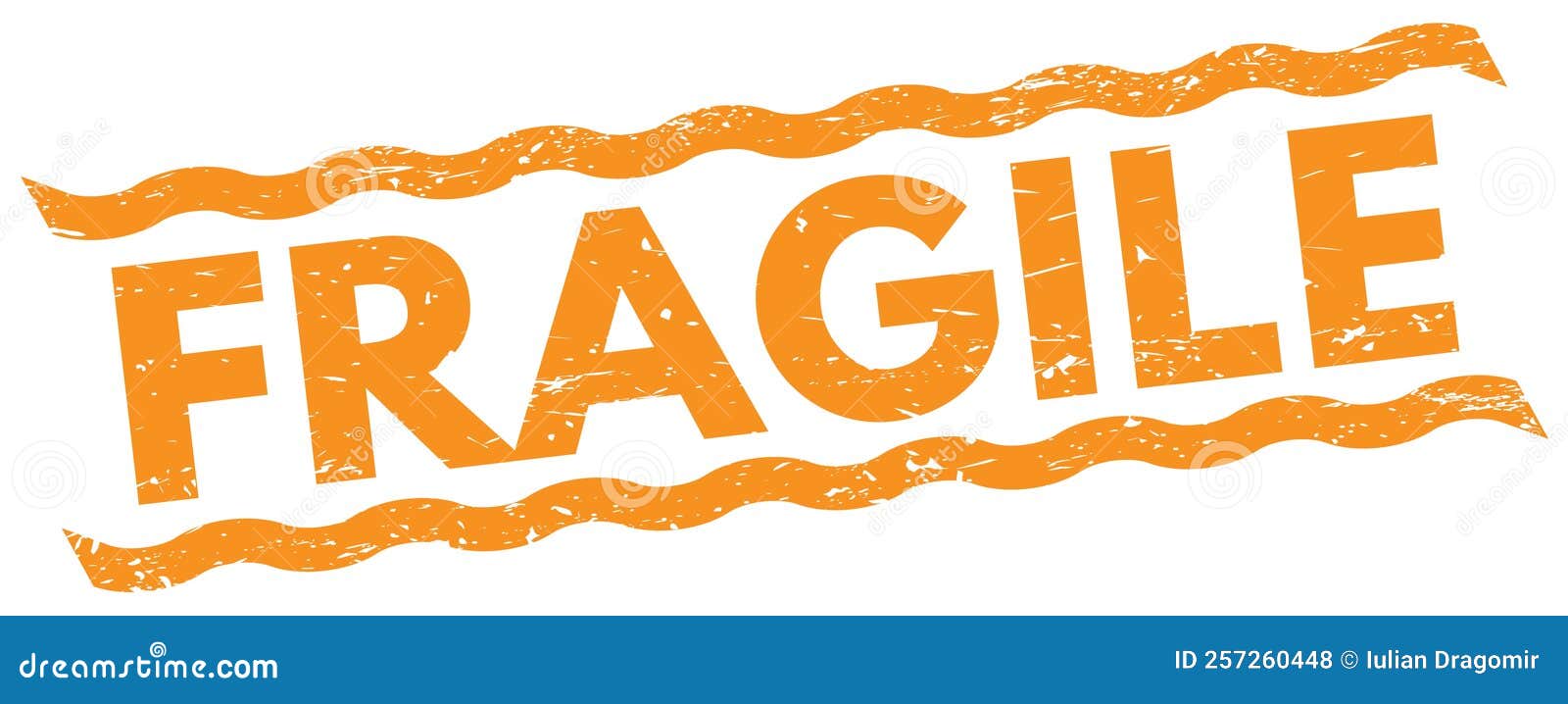 FRAGILE Text on Orange Lines Stamp Sign Stock Illustration ...