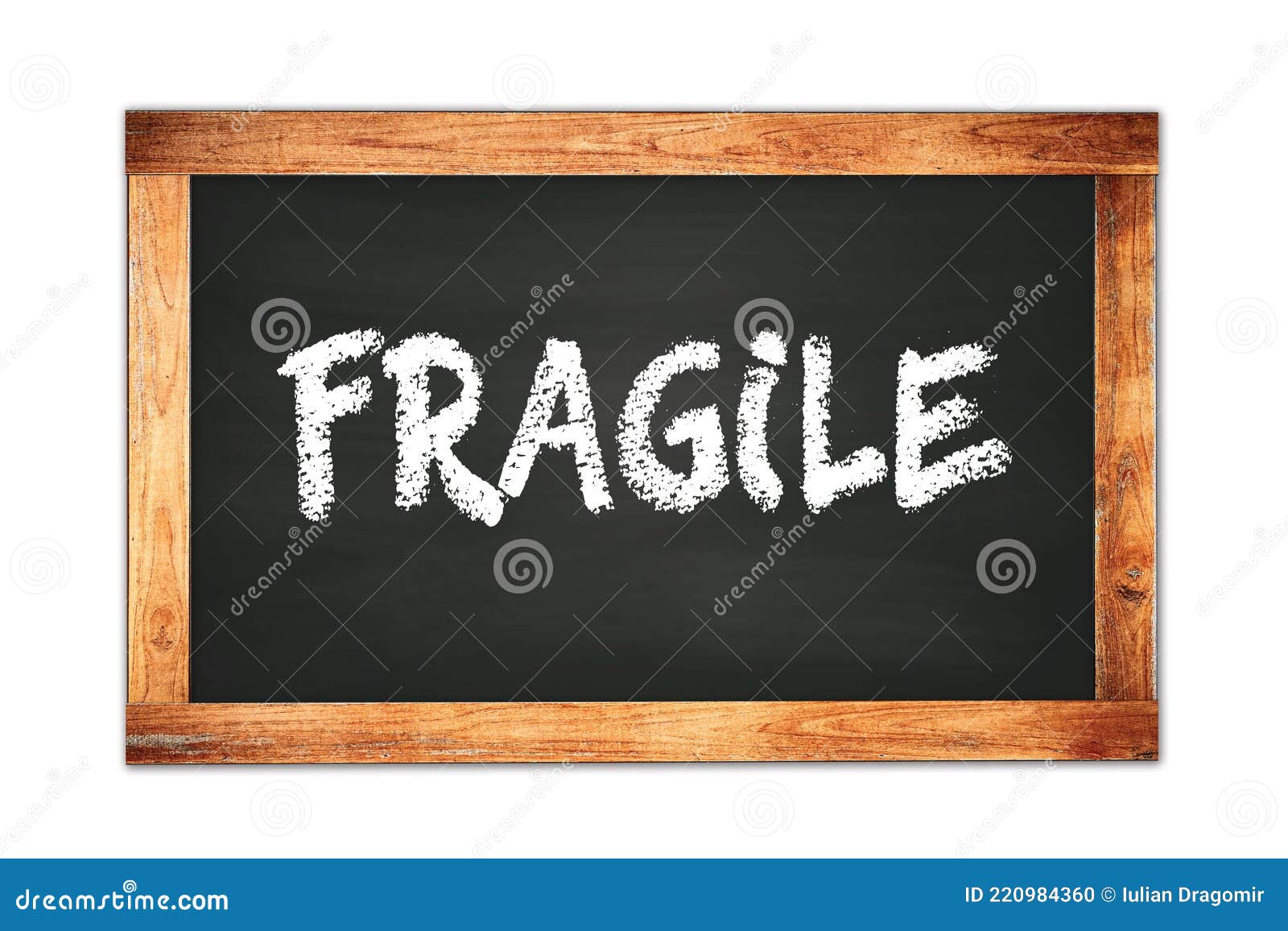 FRAGILE Text Written on Wooden Frame School Blackboard Stock Photo ...