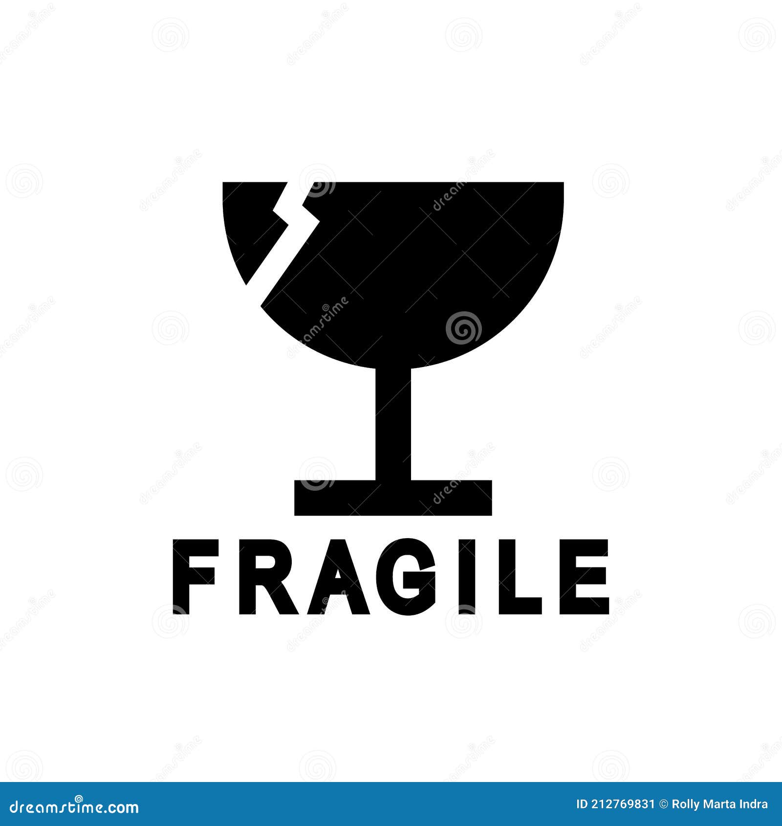 Box Fragile. Vector Illustration Of Broken Glass Or Glass And Mirror ...