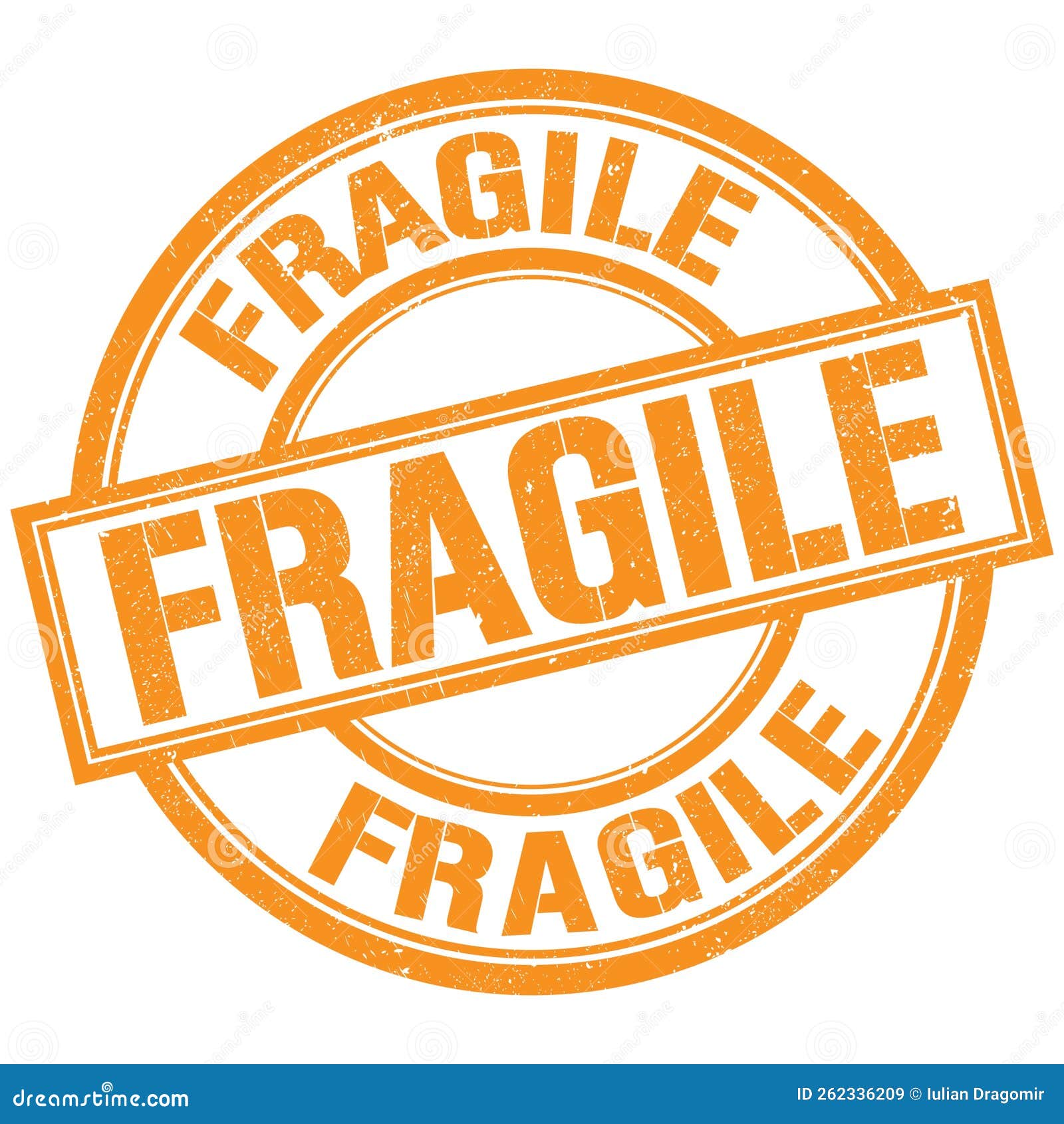 FRAGILE Written Word on Orange Stamp Sign Stock Illustration ...