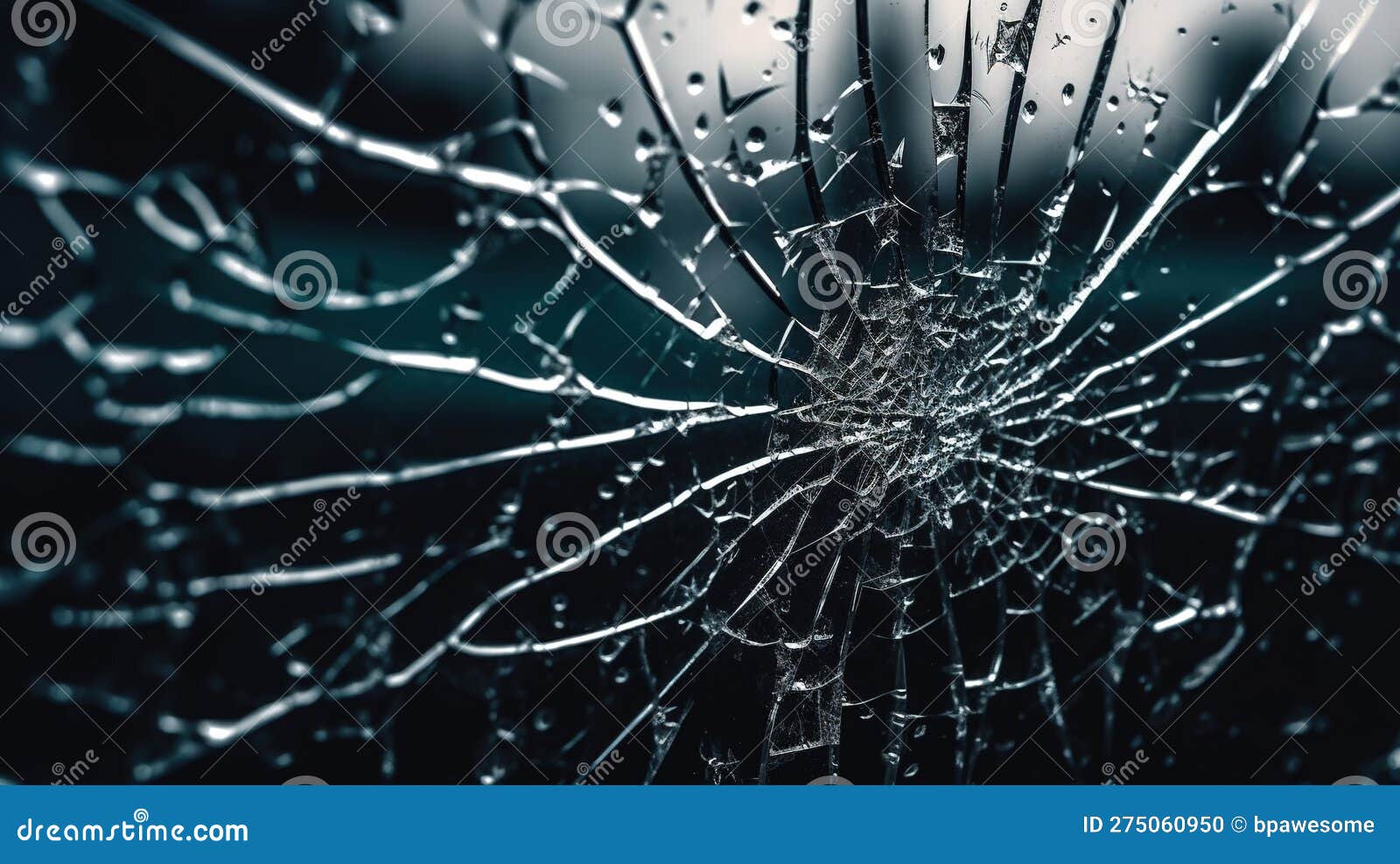 Fragility ,a Close-Up View of a Fragmented Glass Window, Generative AI ...