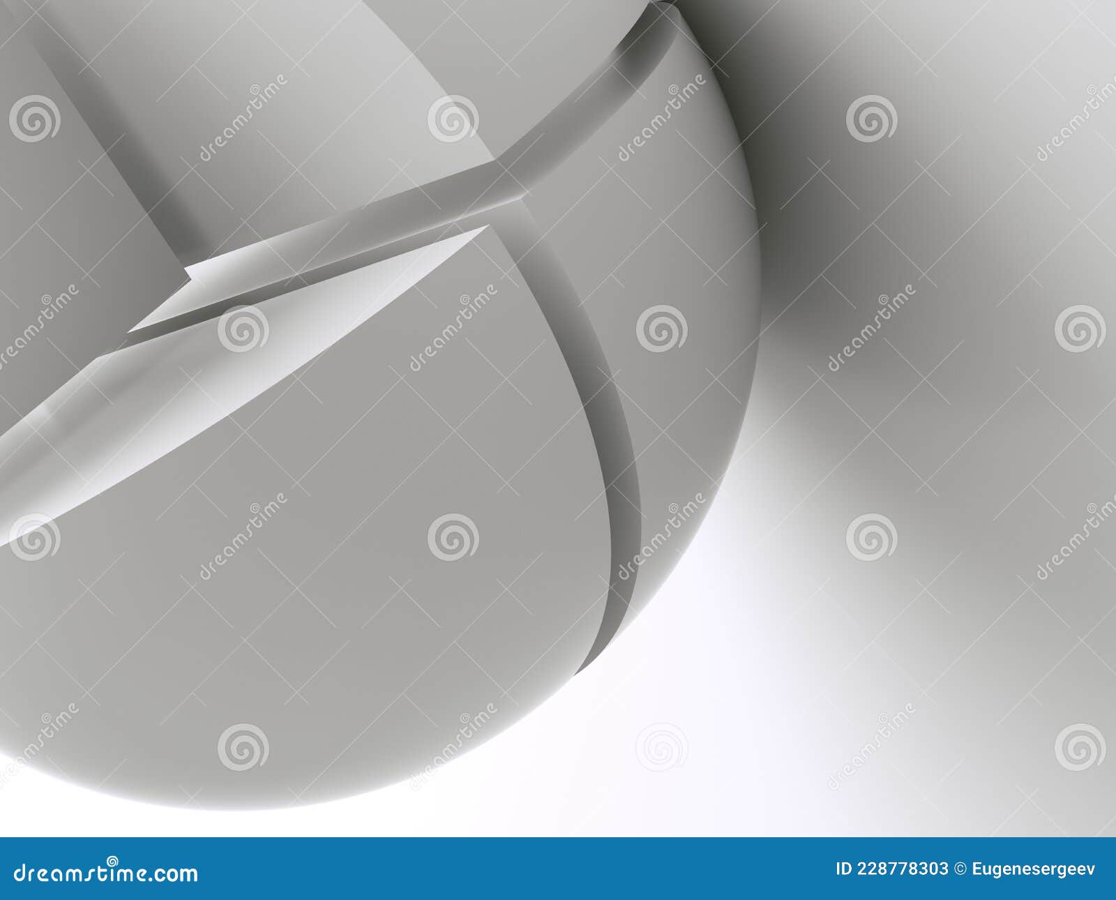 Fragment of an Abstract Sliced Sphere Object 3d Stock Illustration ...