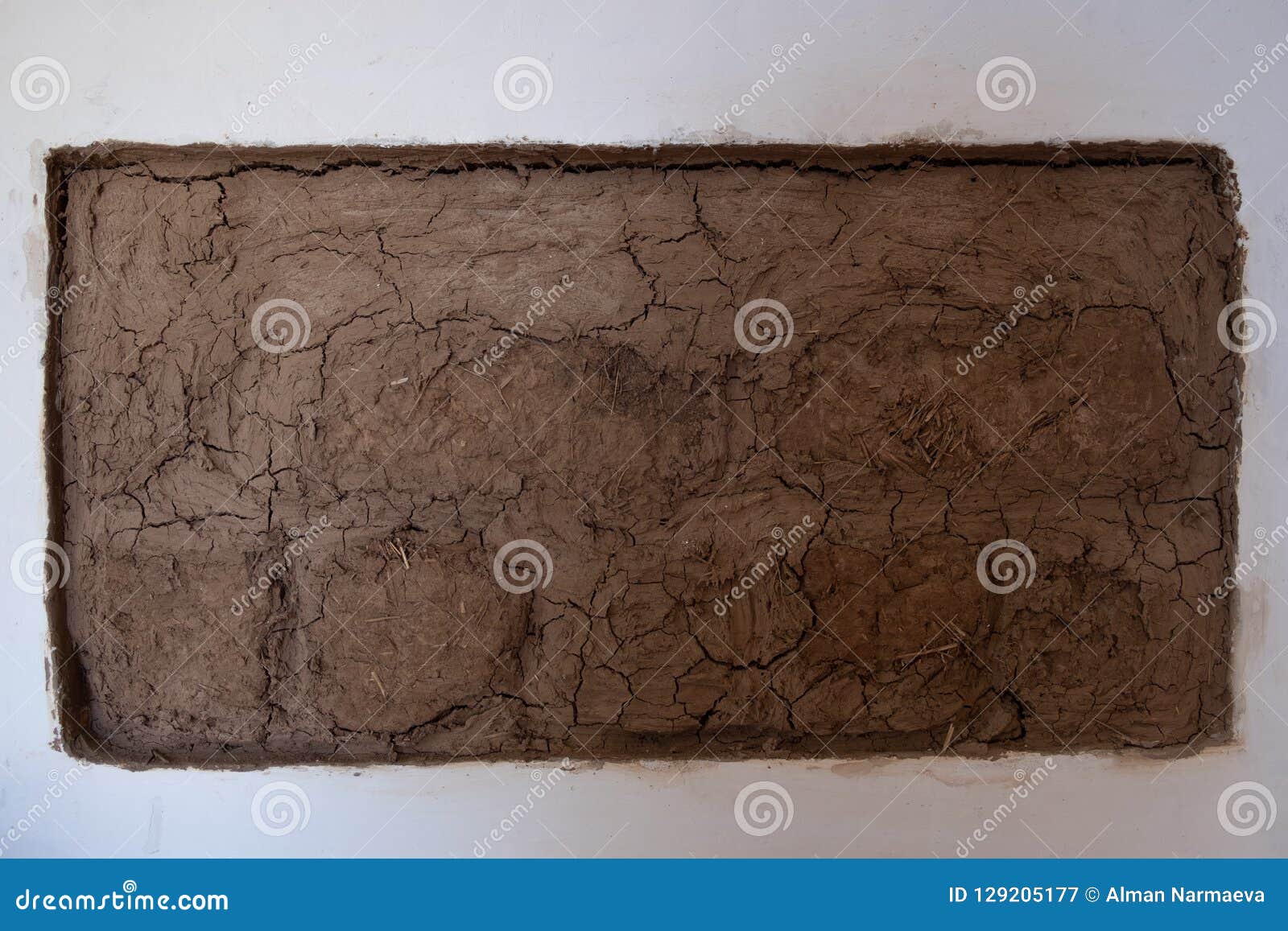 Fragment of the Adobe Brick Wall. Bricks Made from Mixture of Clay and ...