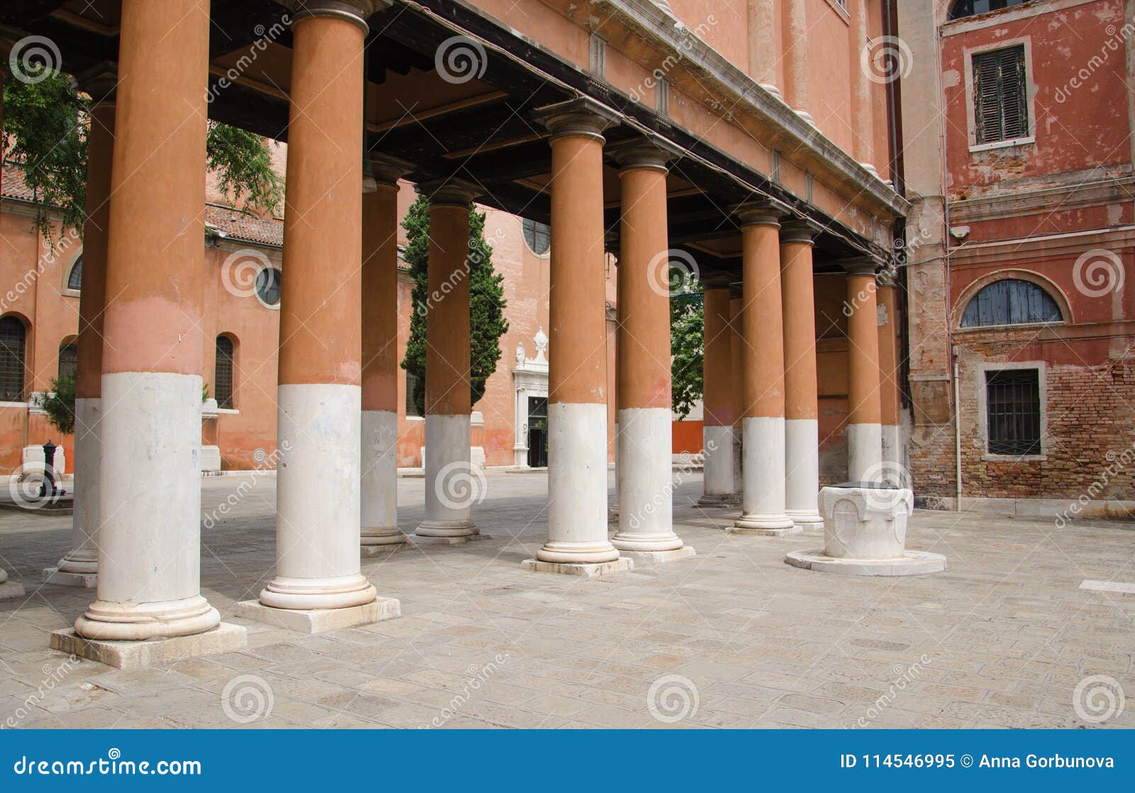 Fragment of an Ancient Building with Columns Stock Image - Image of ...