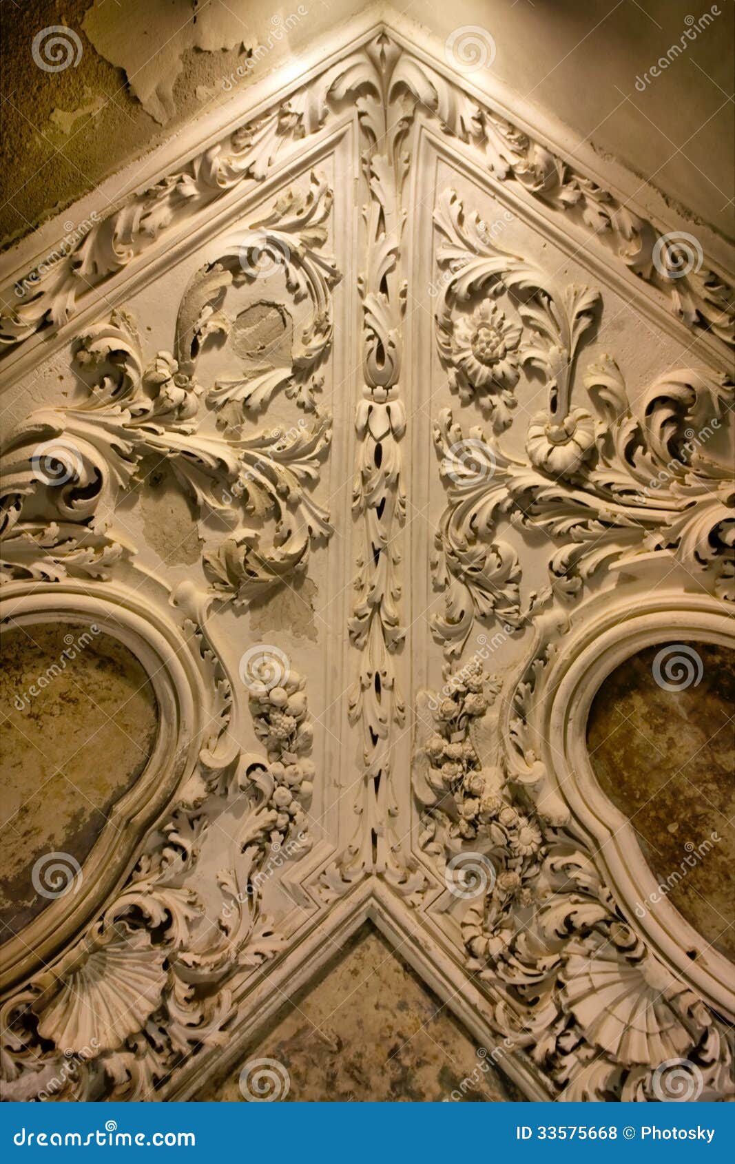 Fragment of Ancient Stone Carving on Ceiling Stock Photo - Image of ...