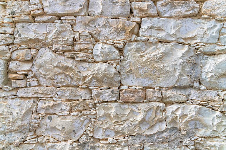 Fragment of an Ancient Stone Wall in Cyprus, Background Stock Photo ...