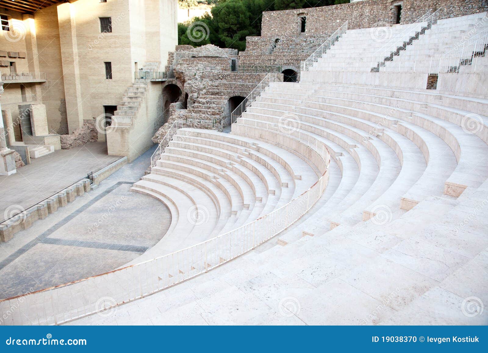 Ancient Theatre With Rows Of Stone Seats, Royalty-Free Stock ...
