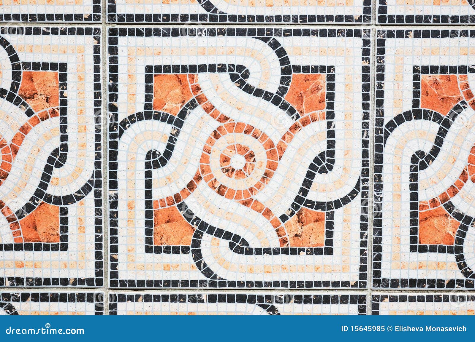 Fragment of antique mosaic stock image. Image of ceramic - 15645985