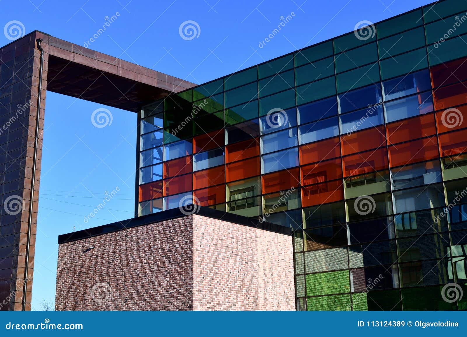 Fragment of Architecture with Colored Glass Editorial Stock Image ...