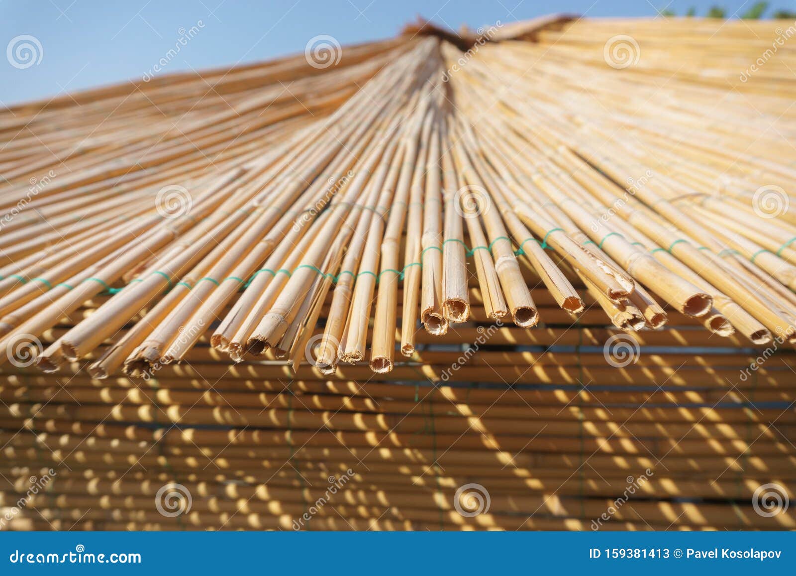 A Fragment of a Bamboo Roof Stock Image - Image of season, tourism ...