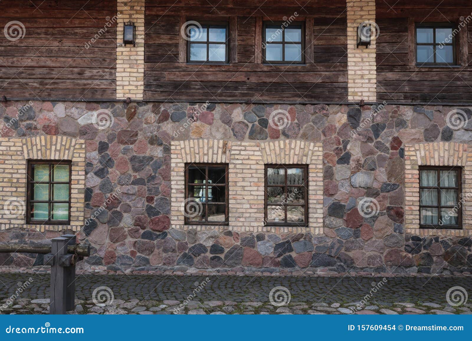 Wooden Superstructure In The Form Of A Tower Over A Brick Building ...