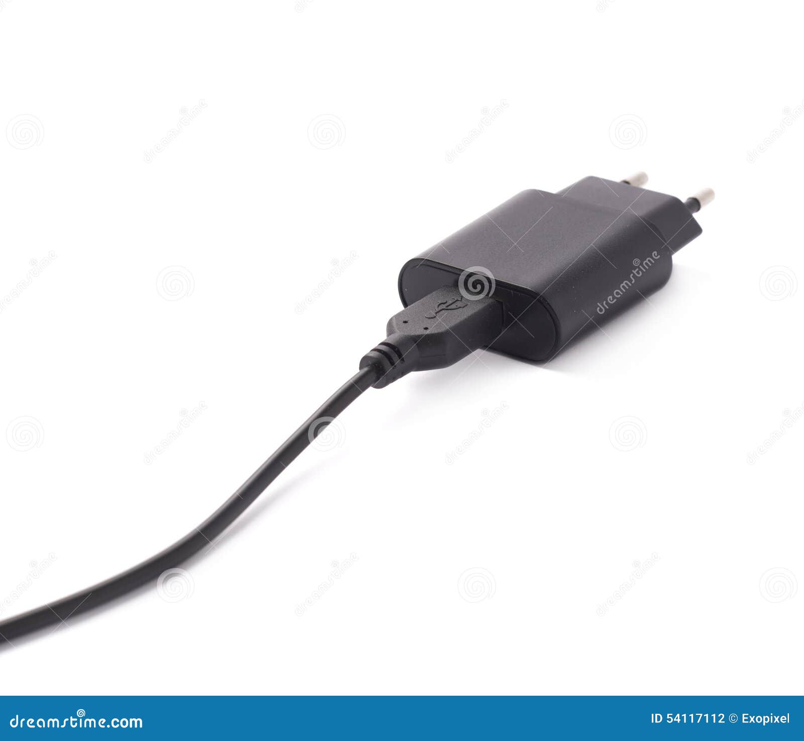 Fragment of the Black Adapter Charger Isolated Stock Photo - Image of ...