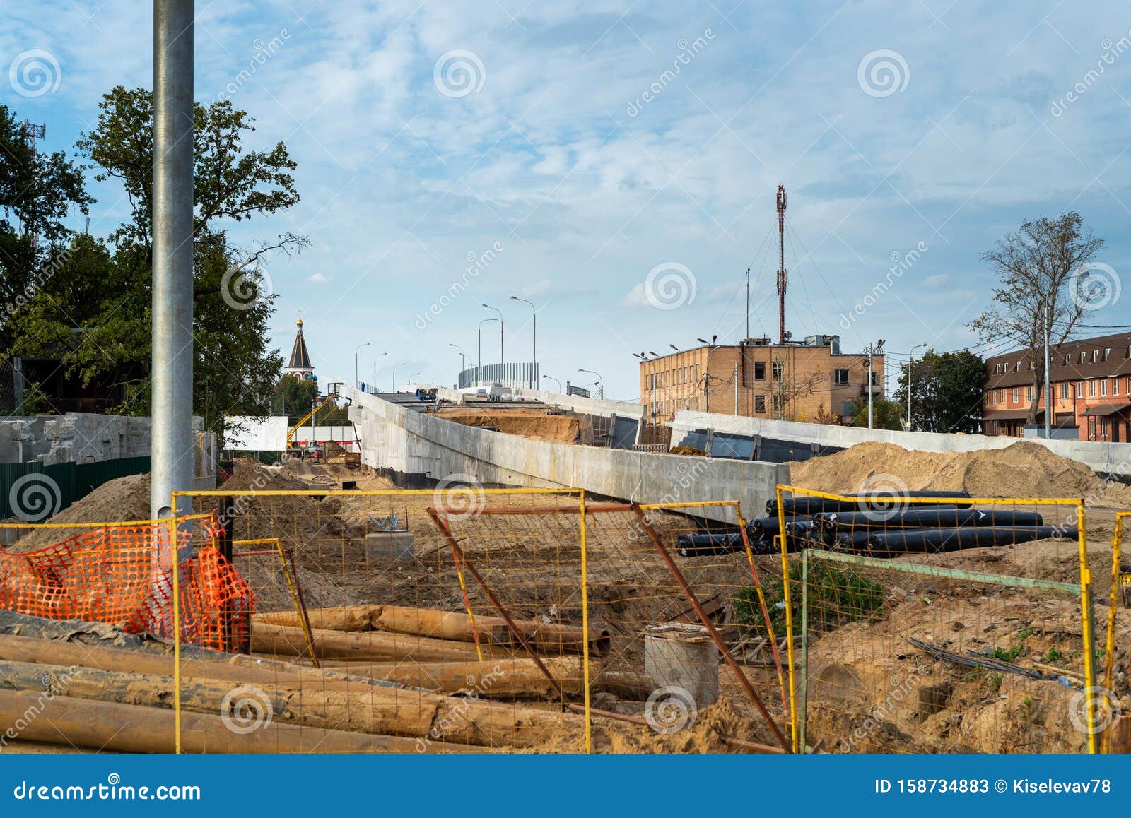 Fragment of the Bridge and Road Construction Stock Image - Image of ...