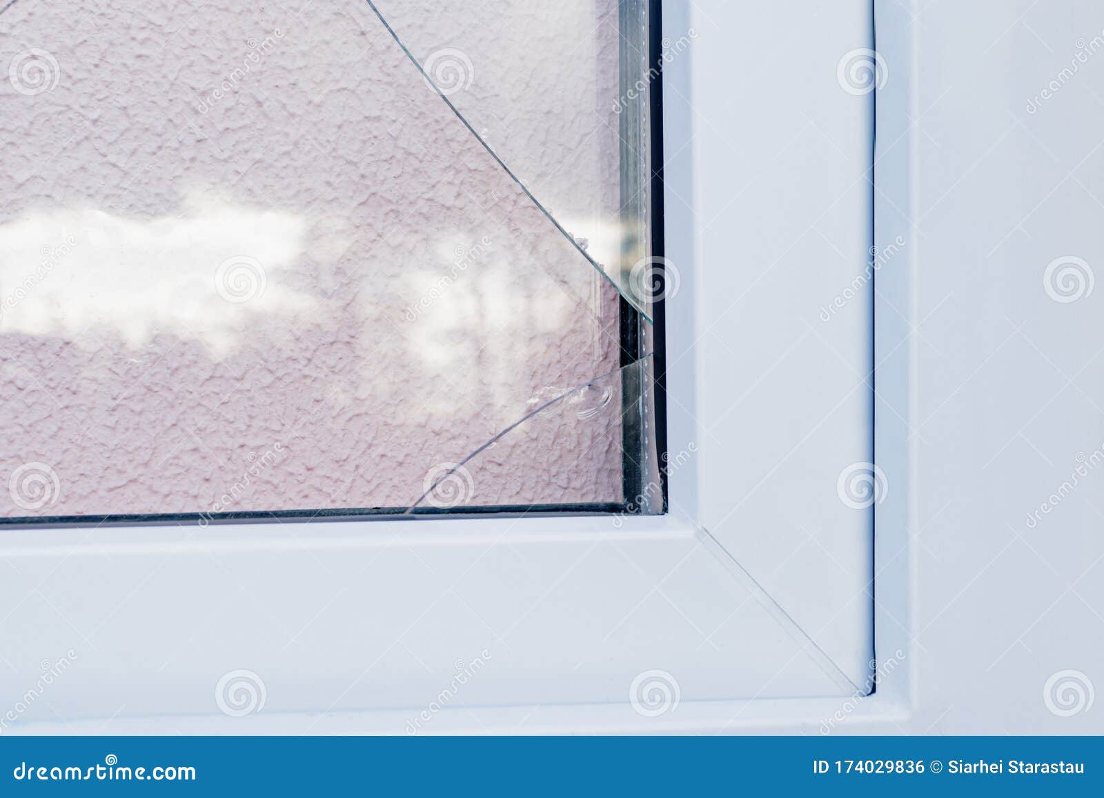 Fragment of Broken Glass Window Stock Photo - Image of abstract, crash ...