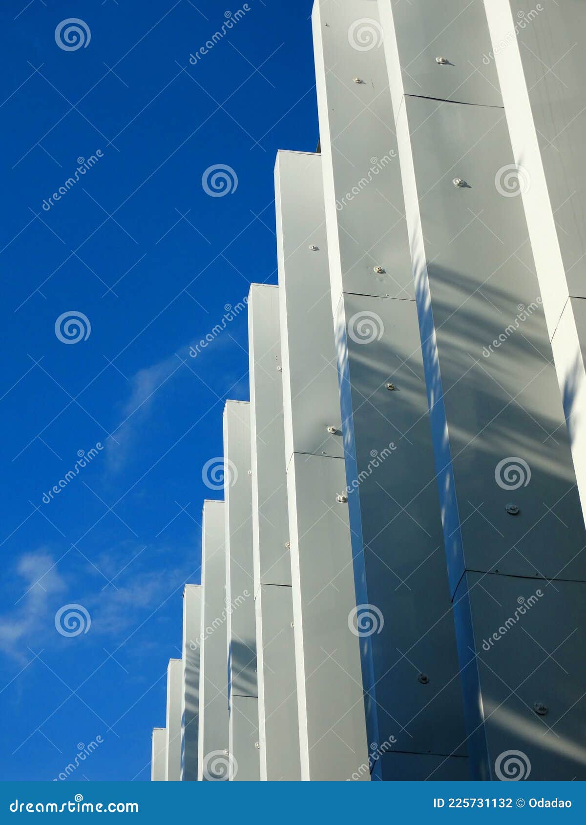 A Fragment of a Building, Repeating Concrete Rectangular Columns. Stock ...
