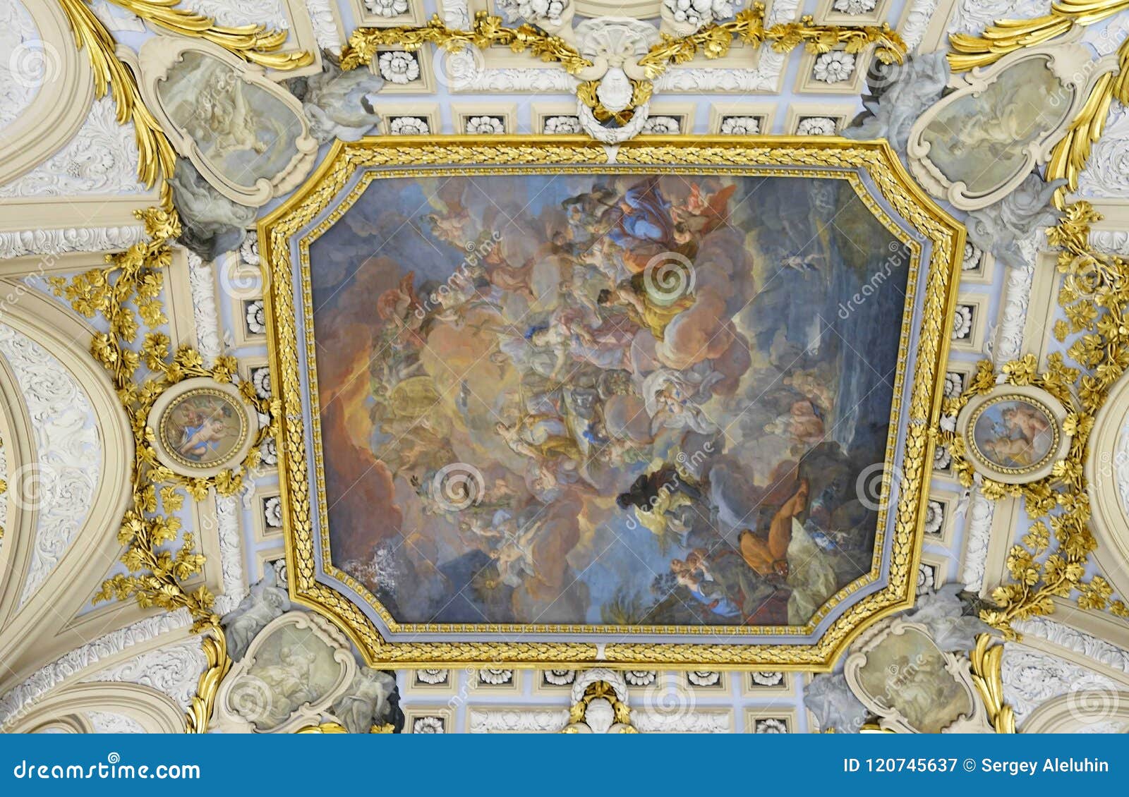 Fragment of the Ceiling Design in the Royal Palace Editorial ...