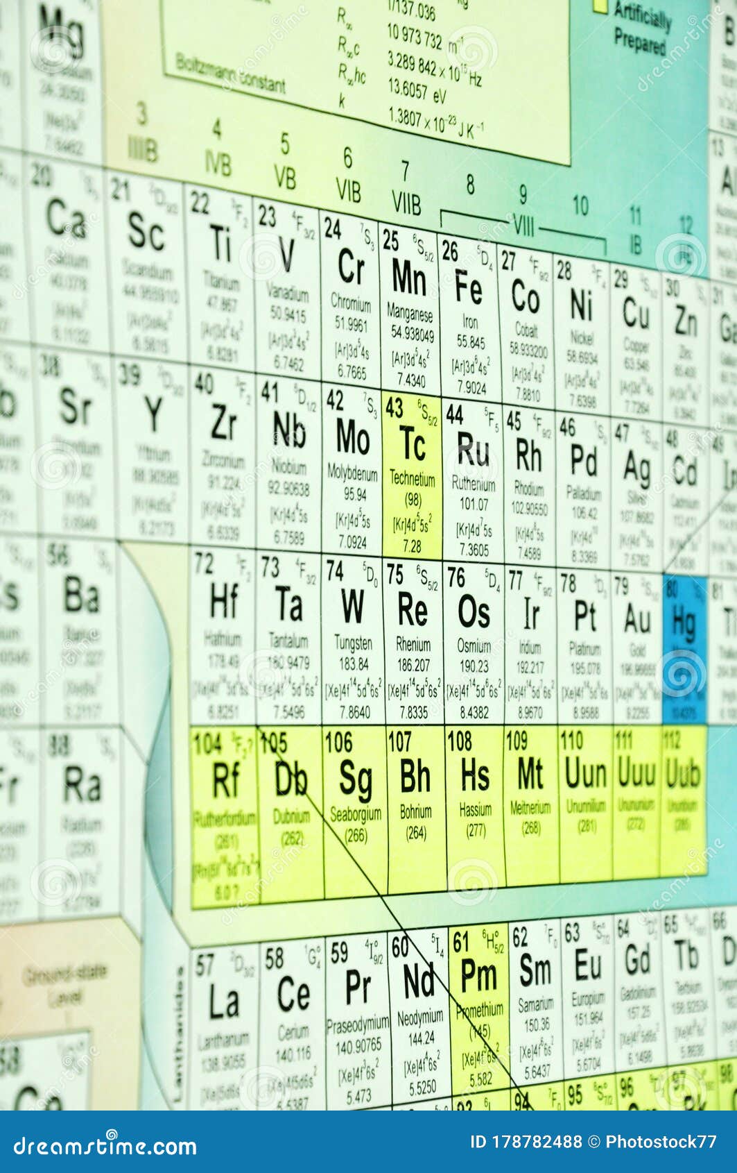The Fragment of Chemical Table Stock Photo - Image of atom, science ...