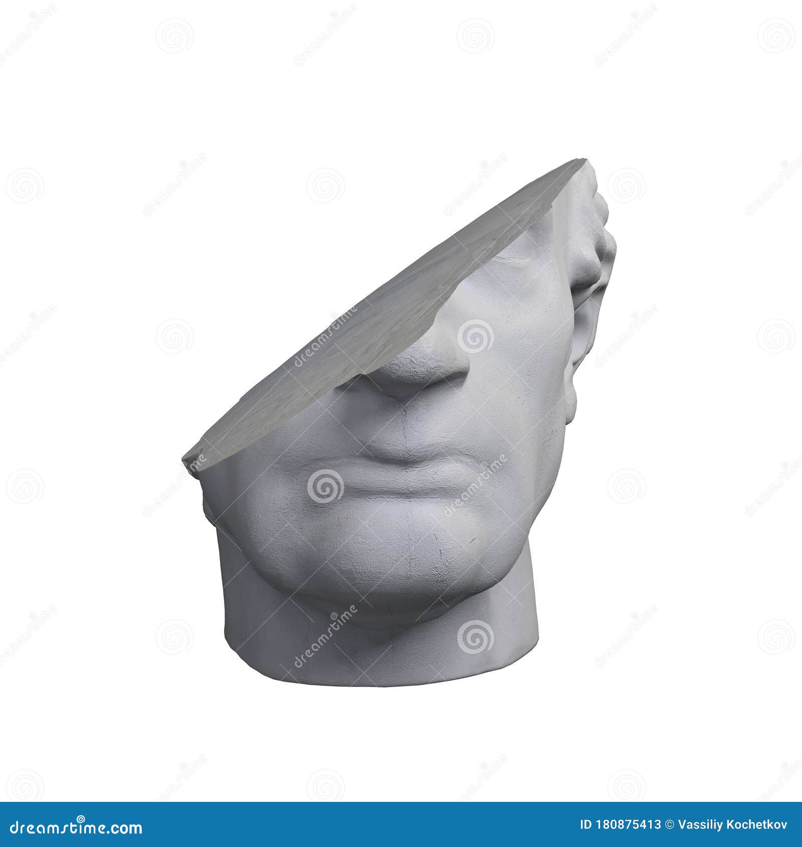Fragment of Colossal Head Sculpture of Classical Style in Monochromatic ...