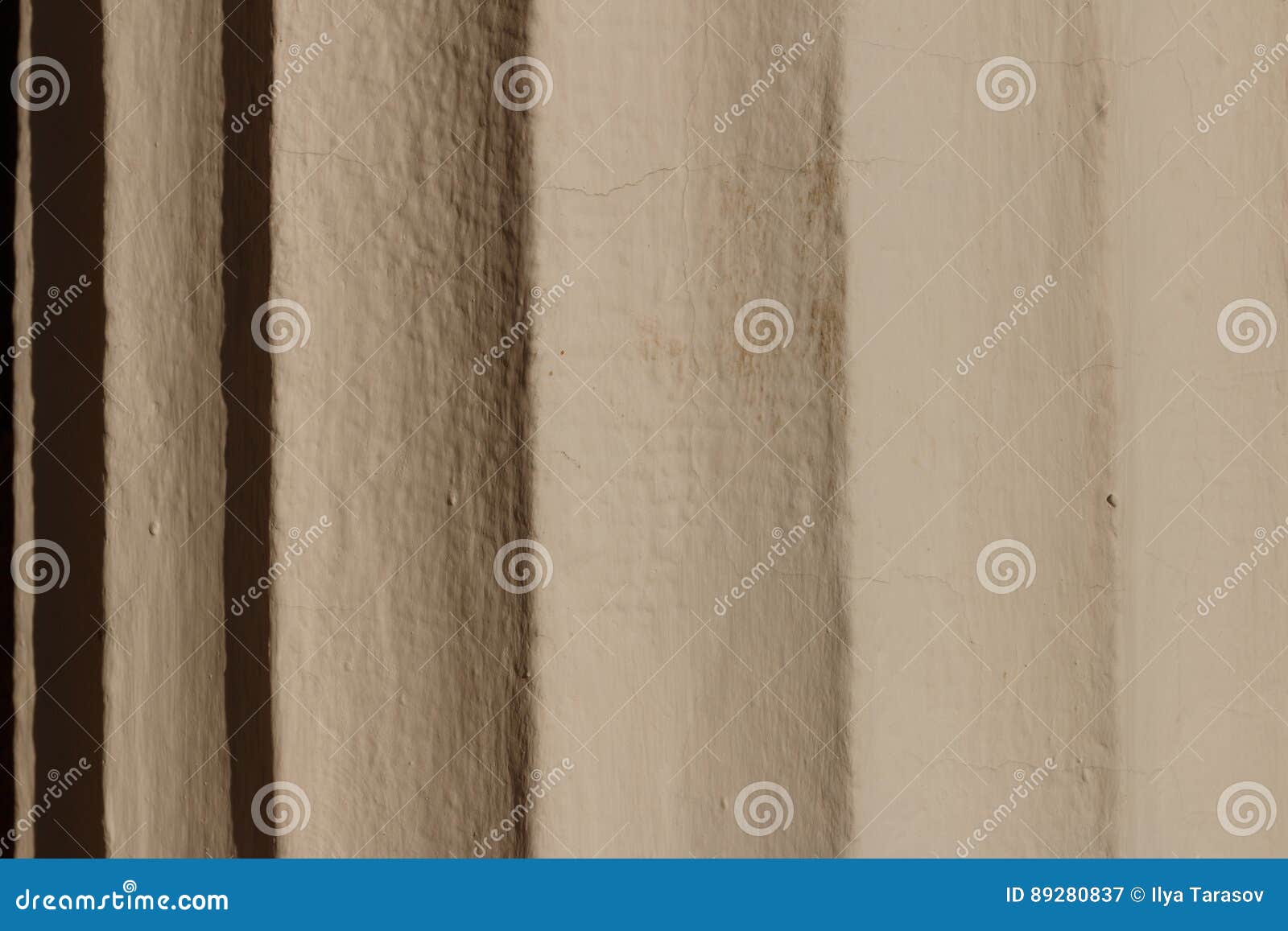 Fragment of the Column with Flutes. Bright Sun Reveals Details Stock ...