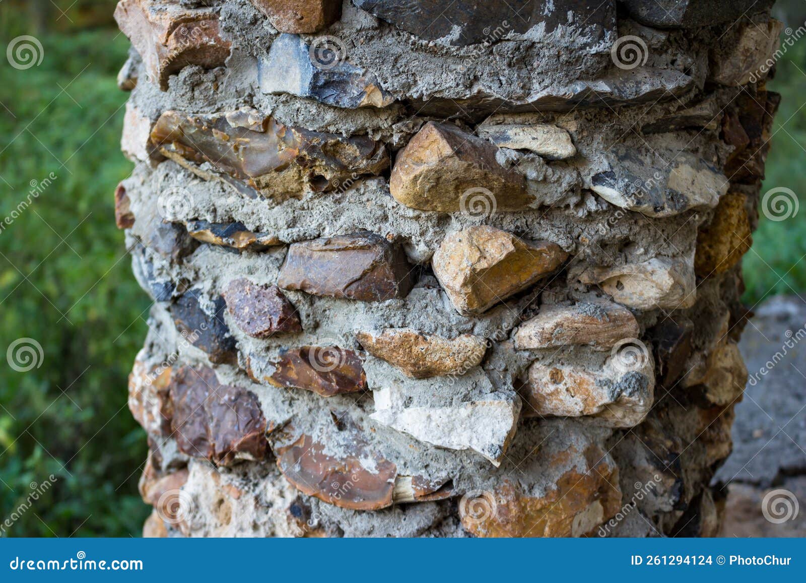 Fragment of a Column Made of River Flint Pebbles Stock Photo - Image of ...