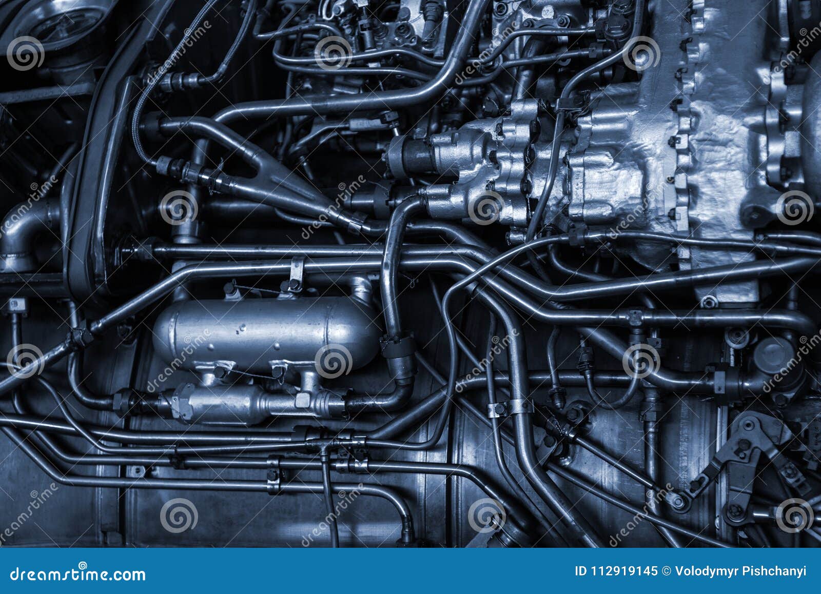 Fragment Of A Complex Connection Of Many Steel Tubes And Wires Between ...