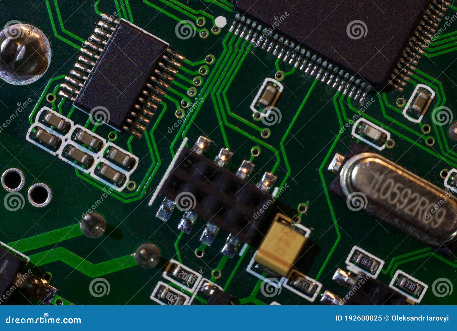 Fragment and Components of a Motherboard PCB of Computer Technology ...
