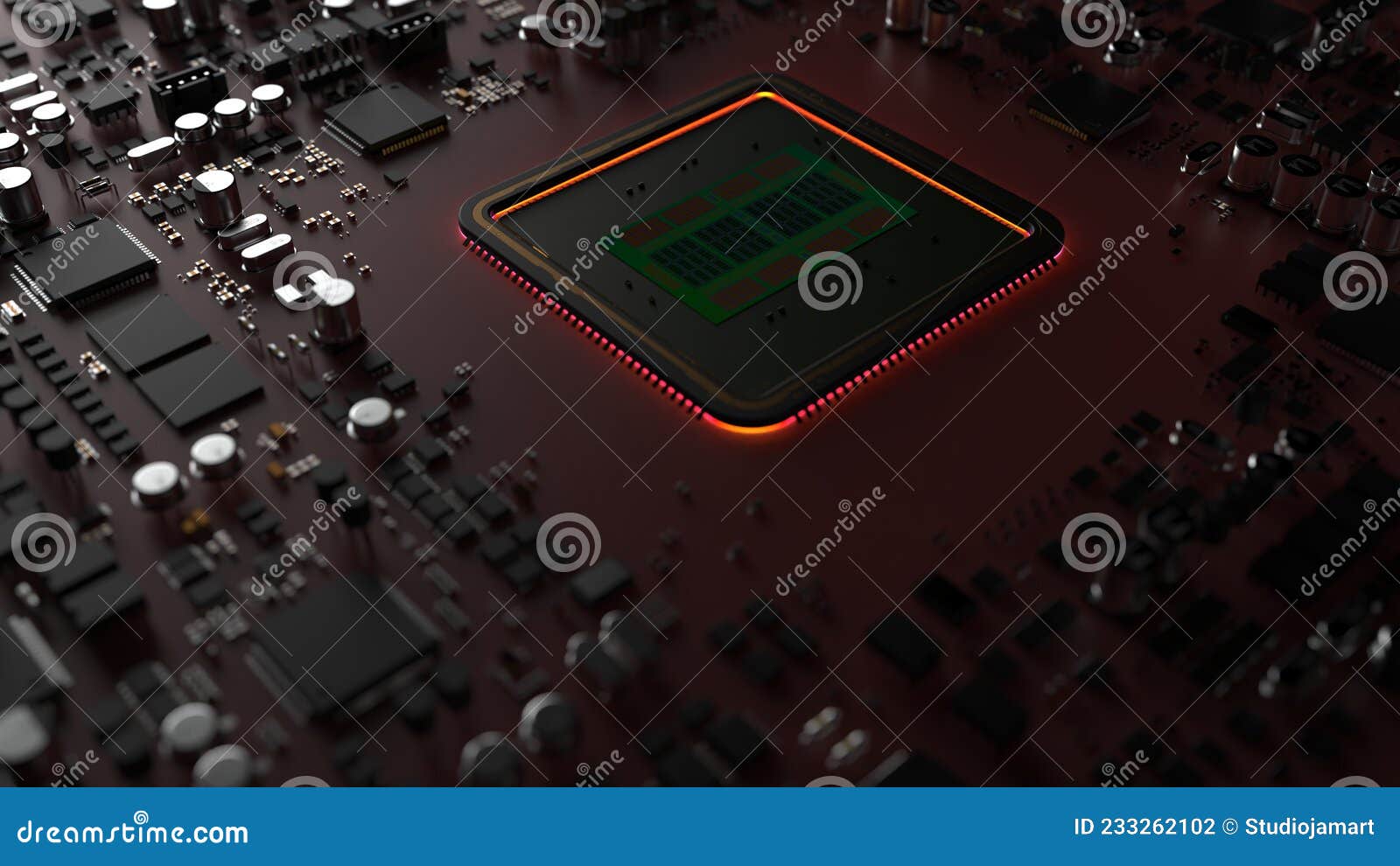 A Fragment of Computer Hardware Components Stock Illustration ...