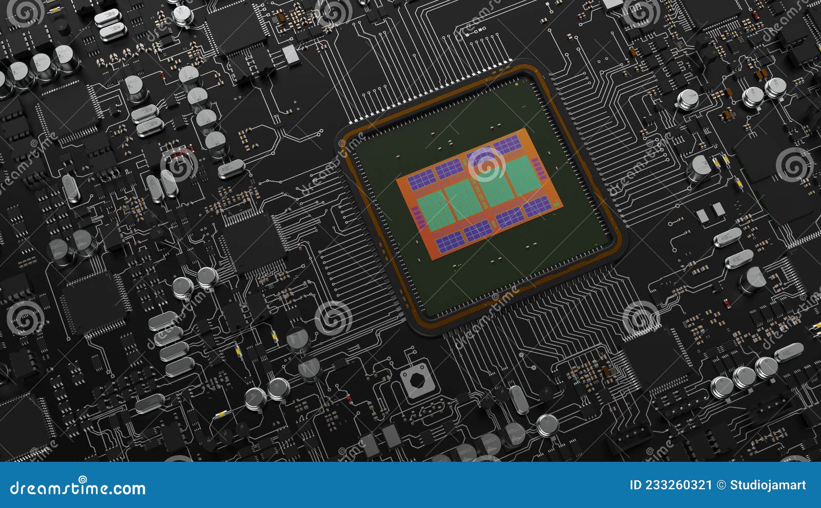 A Fragment of Computer Hardware Components Stock Illustration ...