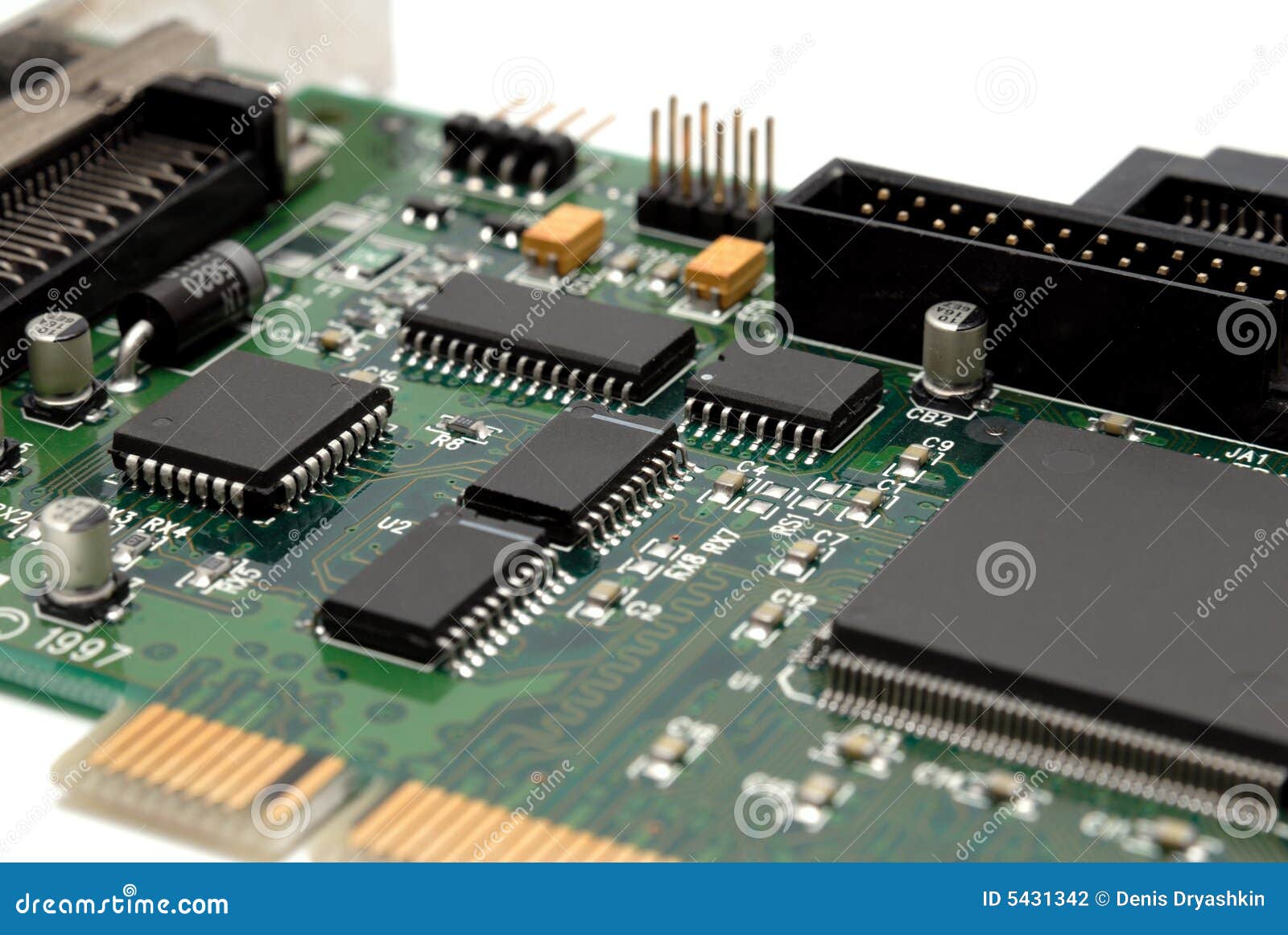 Fragment of a Computer Printed-circuit-board Stock Photo - Image of ...