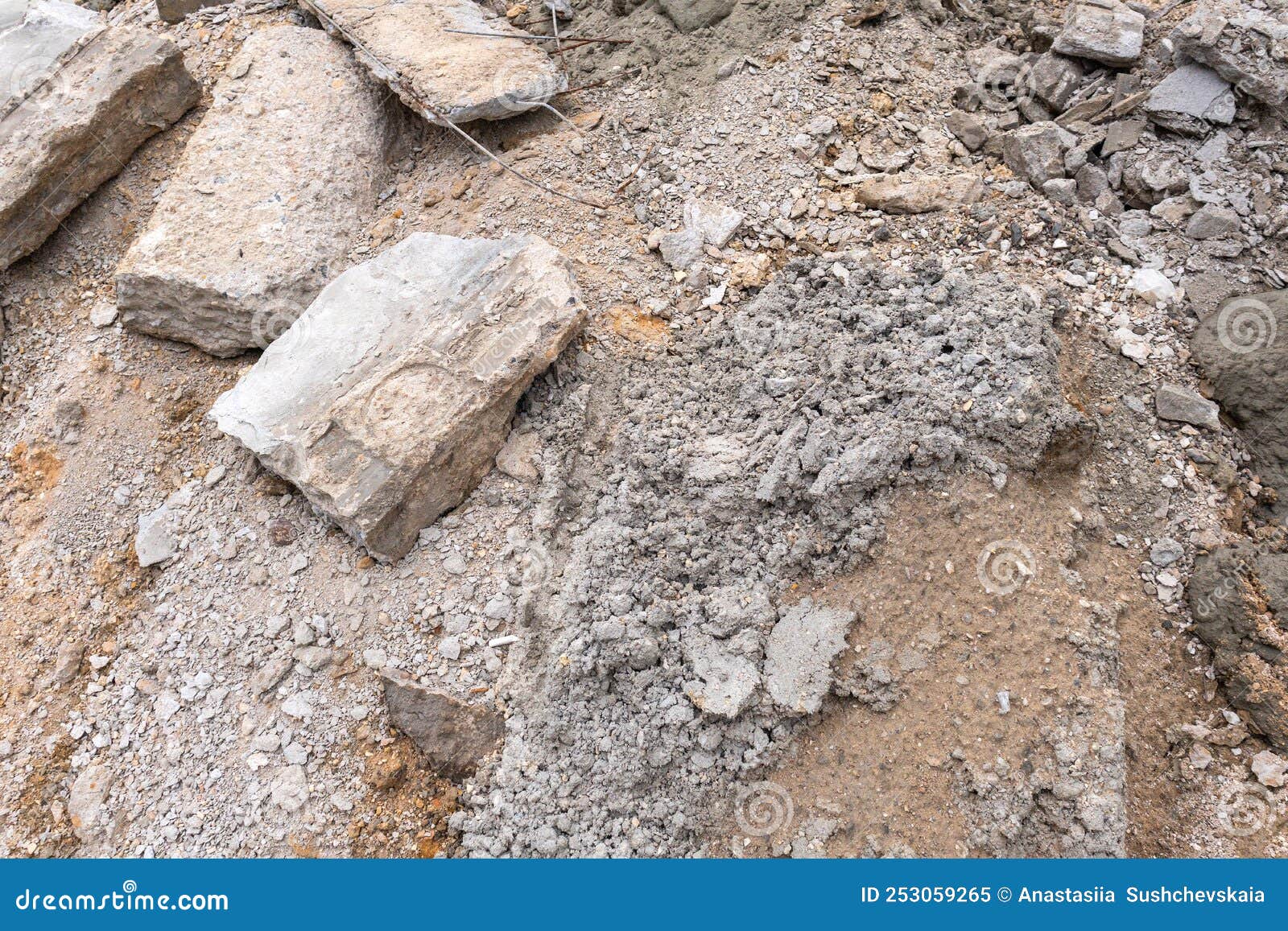 Fragment of Construction Site Sand and Concrete Stock Image - Image of ...