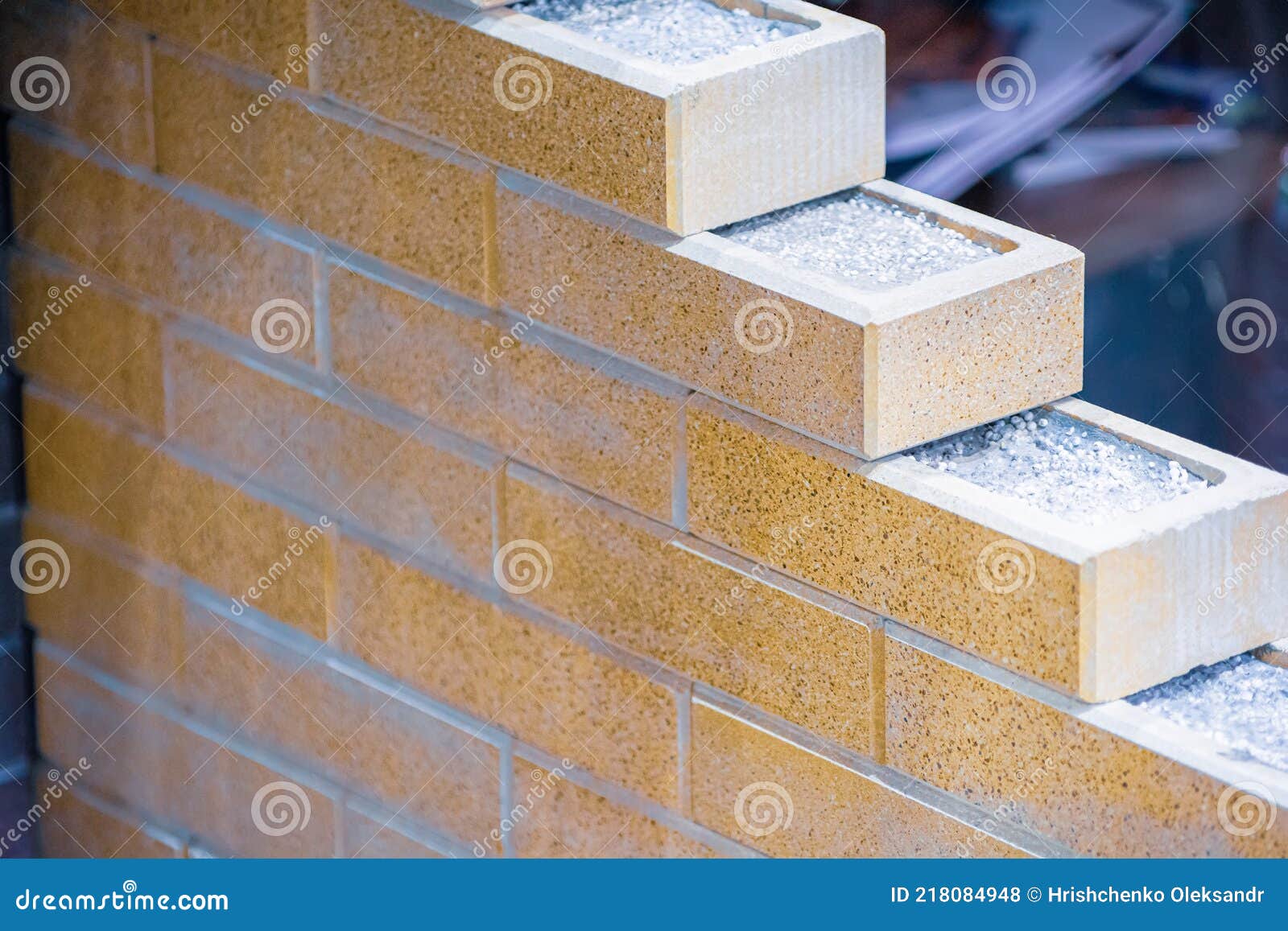 Fragment of Corner Brickwork. Insulated Bricks Stock Photo - Image of ...