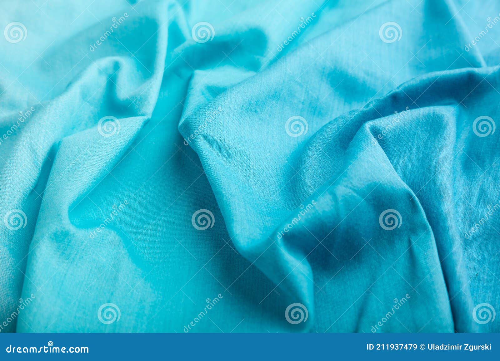 Fragment of Cotton Blue Tissue. Side View, Natural Textile Background ...