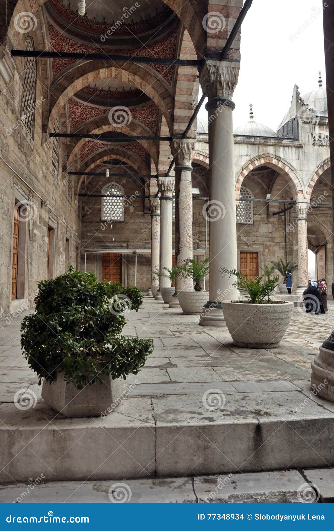 A Fragment of the Courtyard of the Mosque Editorial Stock Image - Image ...