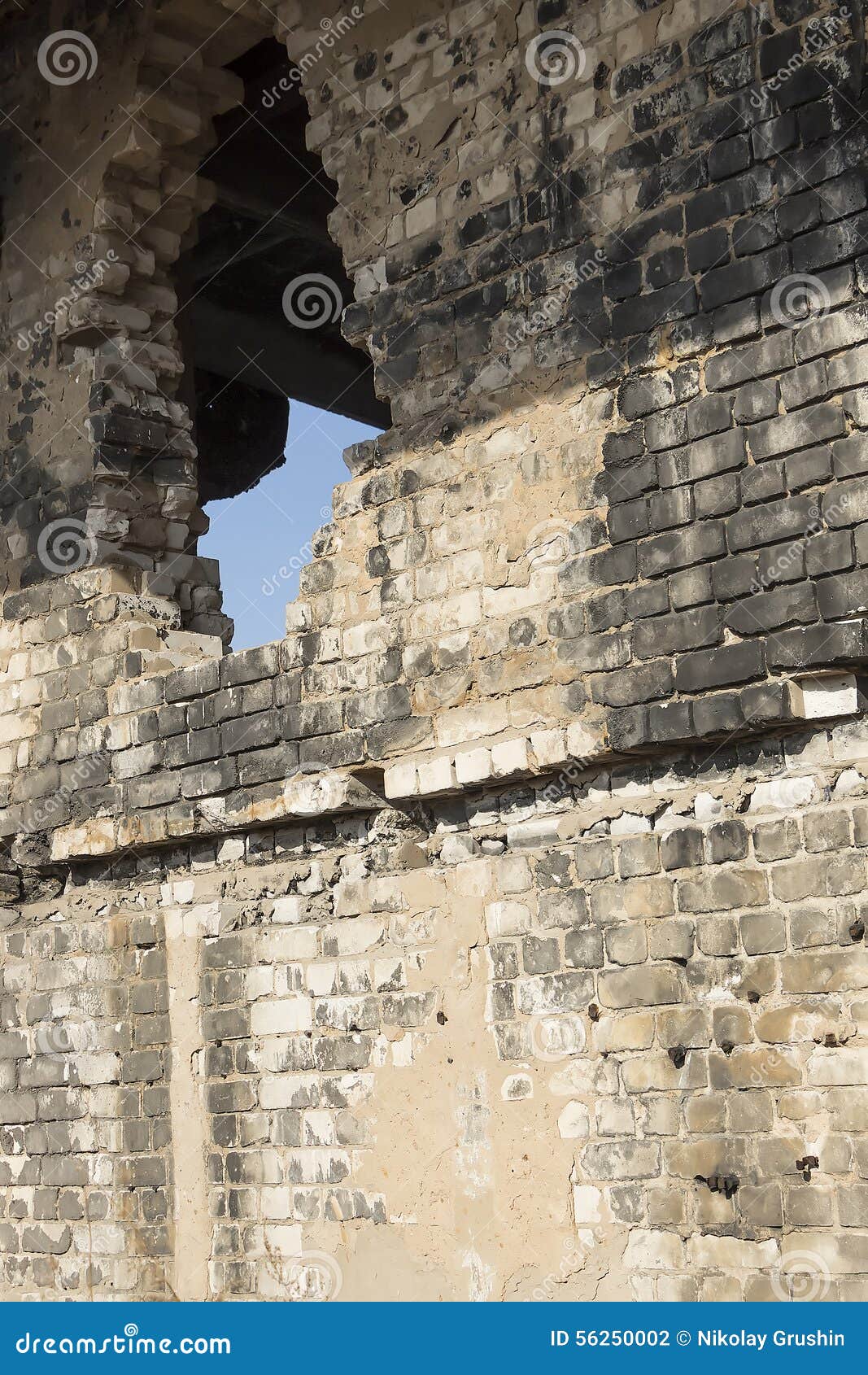 A Fragment of the Destroyed Brick Building Stock Photo - Image of ...