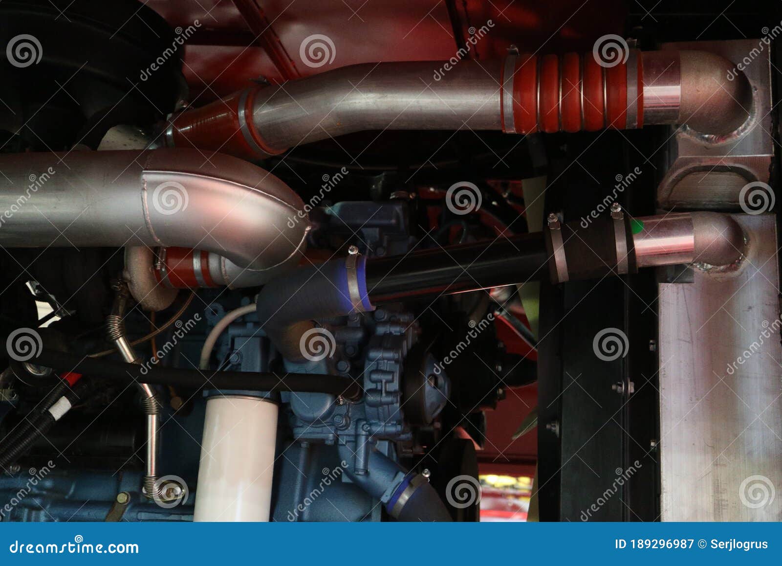 Fragment of the Diesel Engine. Units and Assemblies Stock Image - Image ...