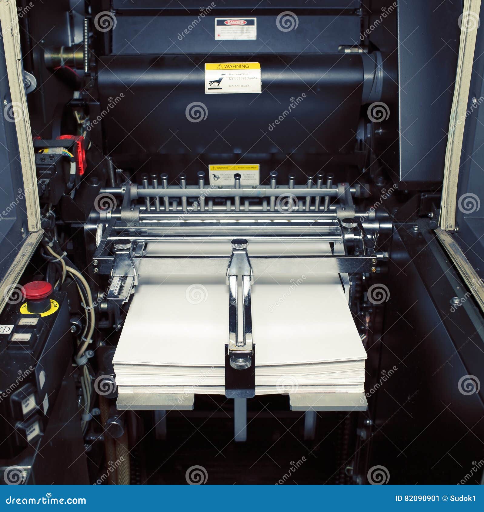 Fragment of Digital Offset Machine with Paper Ready for Printing Stock ...
