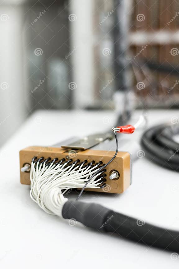 Fragment of Electrical Cable with Rectangular Multi-pin Connector ...