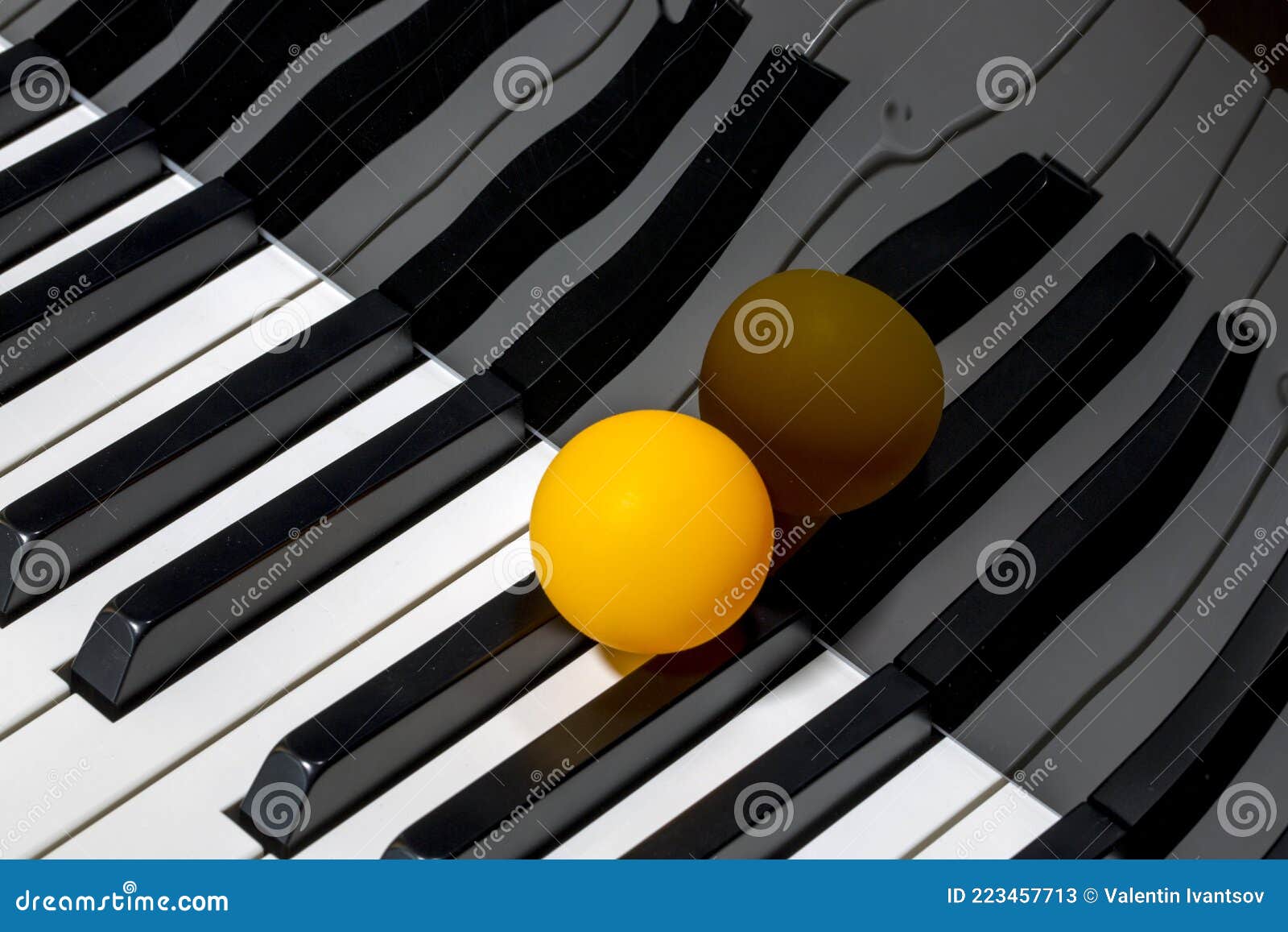 Fragment of Electronic Piano Keyboard with Orange Ball Stock Image ...